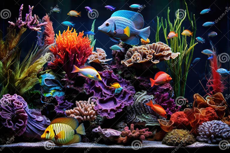 A Fish Tank with Different Species of Fish, Indicating Diversity Stock ...