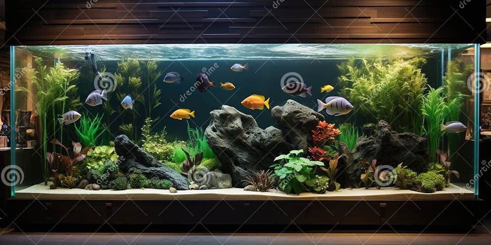A Fish Tank Filled with Lots of Different Types of Fish Stock ...