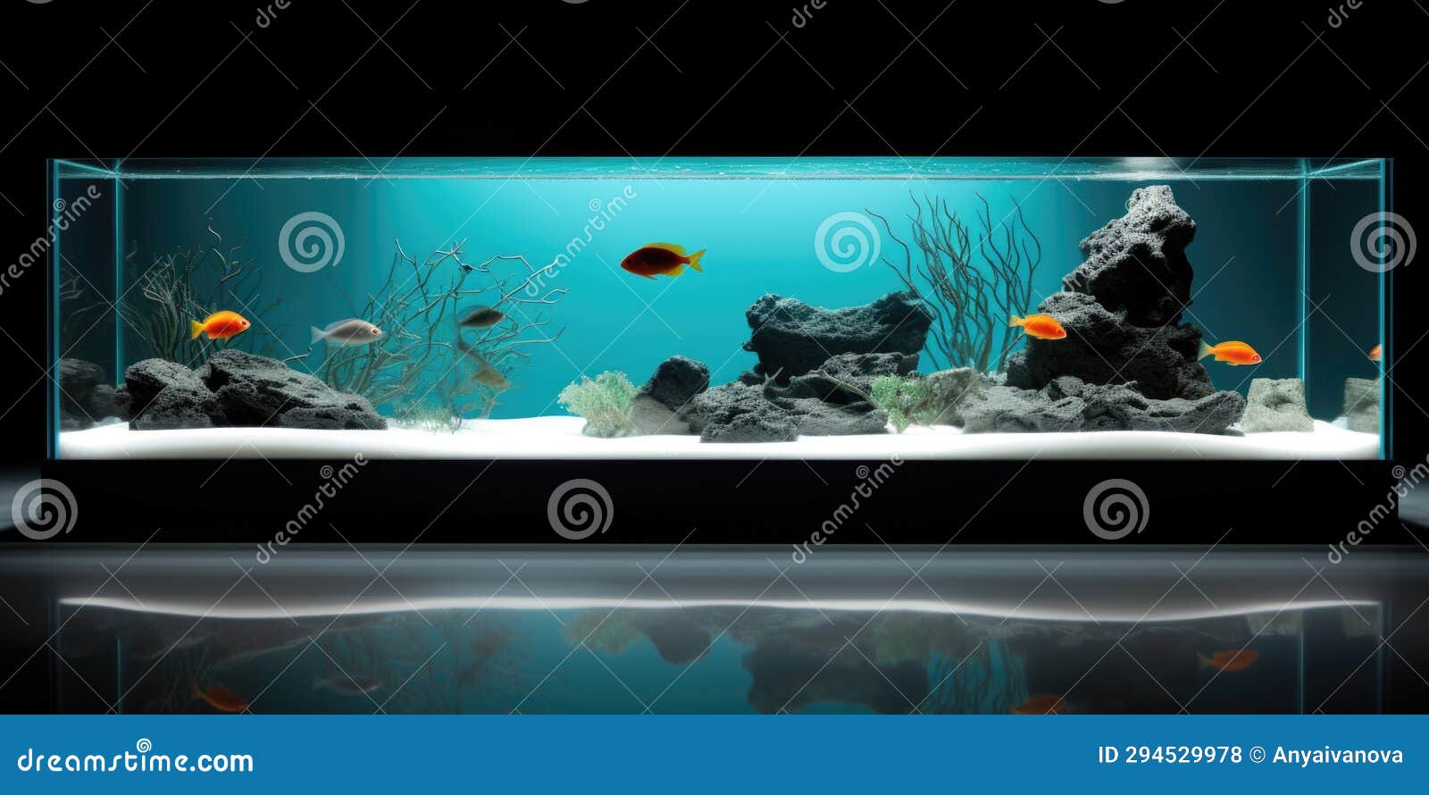 A Fish Tank Filled with Lots of Different Types of Fish Stock ...