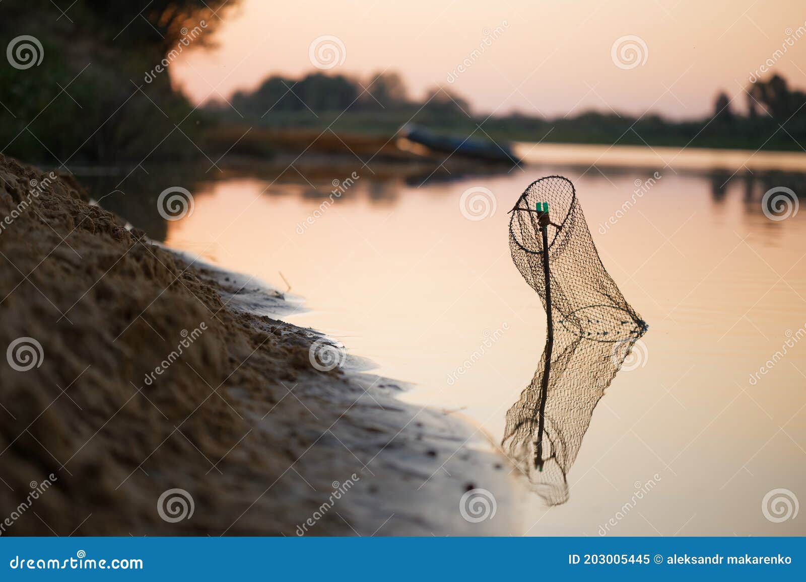 A Fish Tank on the River Bank in the Evening Stock Image - Image of ...