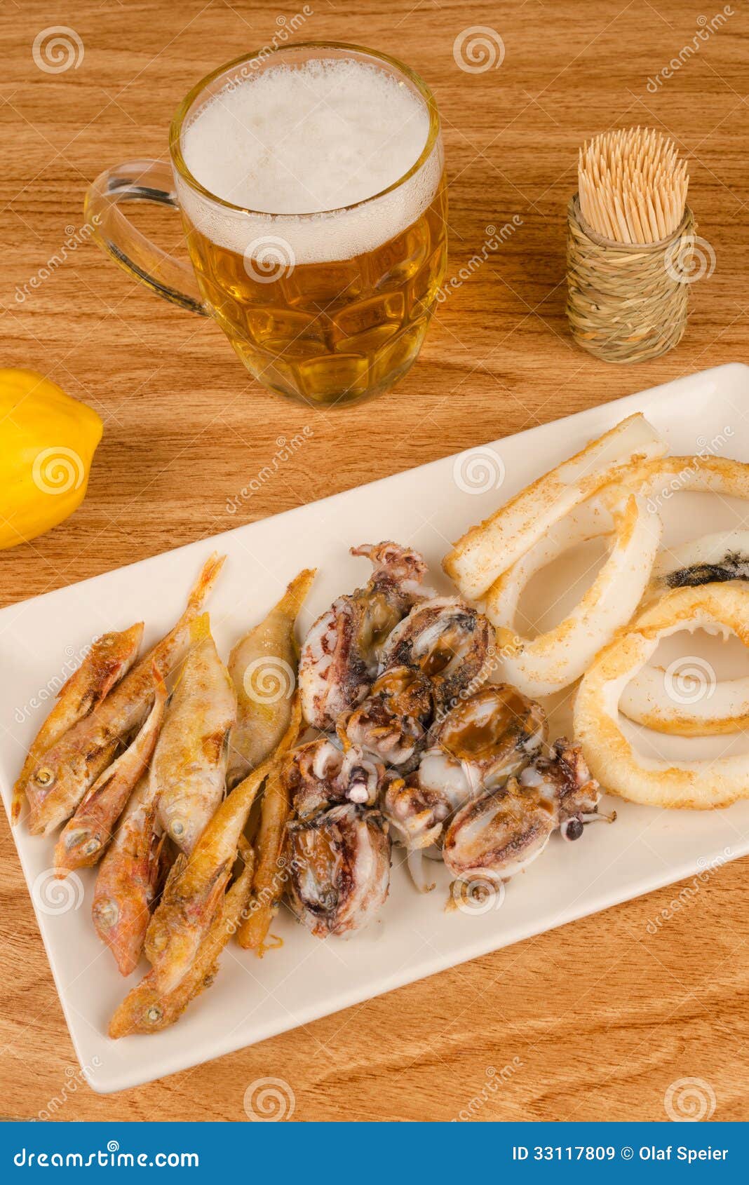 Fish tapa and beer stock image. Image of fresh, traditional - 33117809