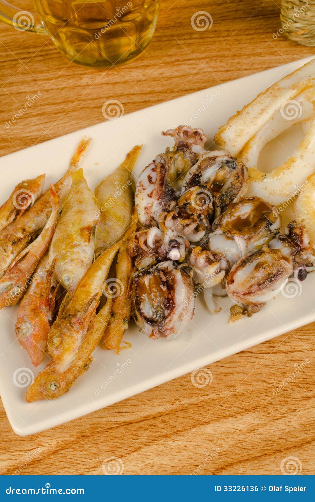 Fish tapa and beer stock photo. Image of food, deep, beer - 33226136