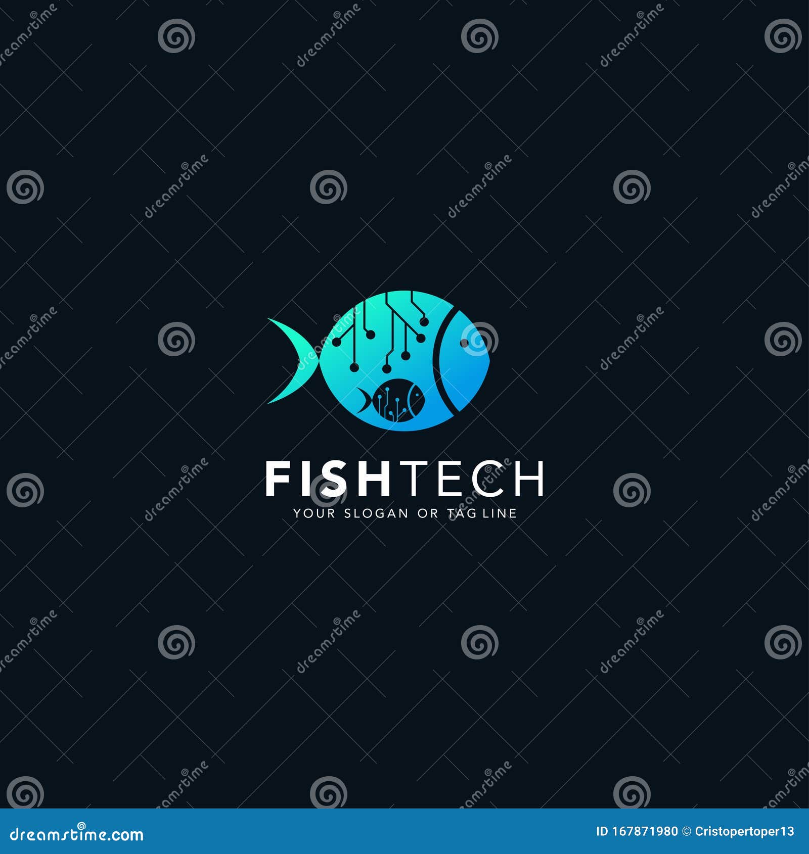 Fish Technology Logo Vector Stock Vector - Illustration of corporate ...