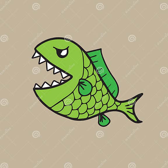 Fish with teeth stock vector. Illustration of bite, nature - 58789633