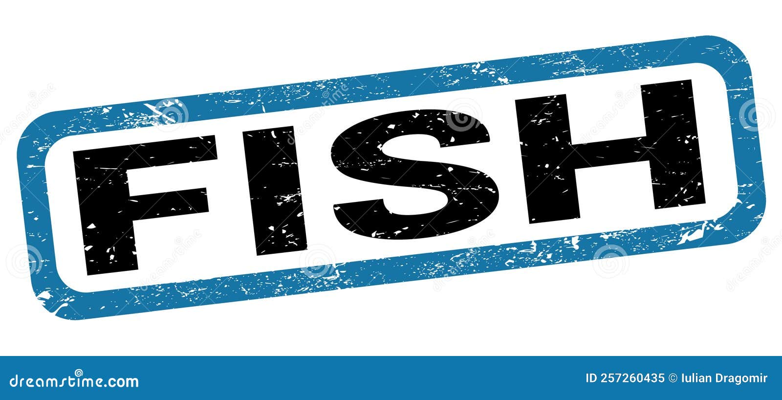 FISH Text Written on Blue-black Rectangle Stamp Stock Illustration ...