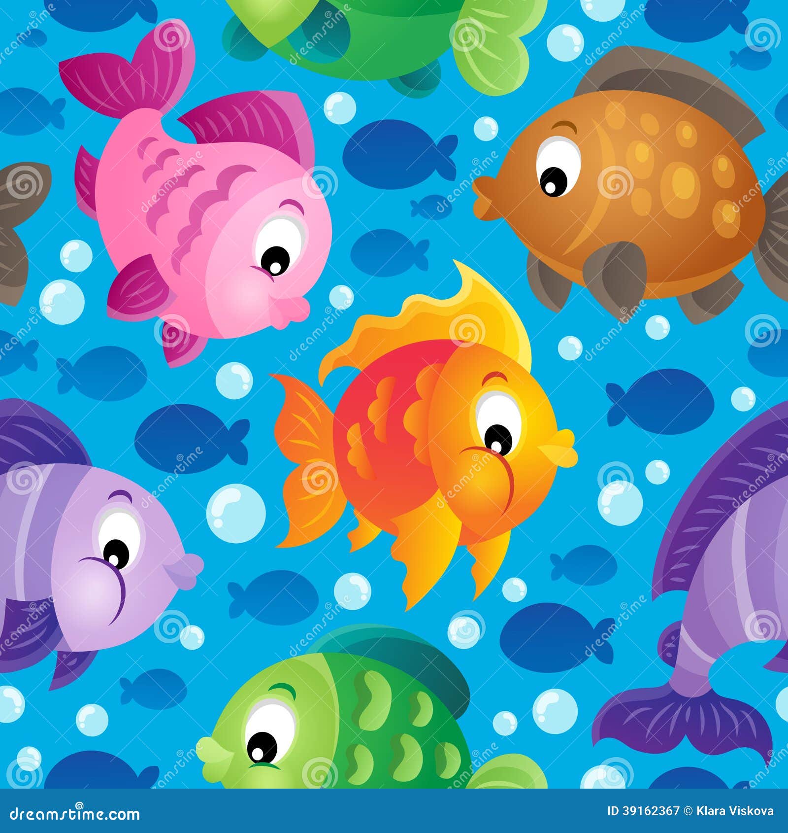Fish Theme Seamless Background 2 Stock Vector - Illustration of ...