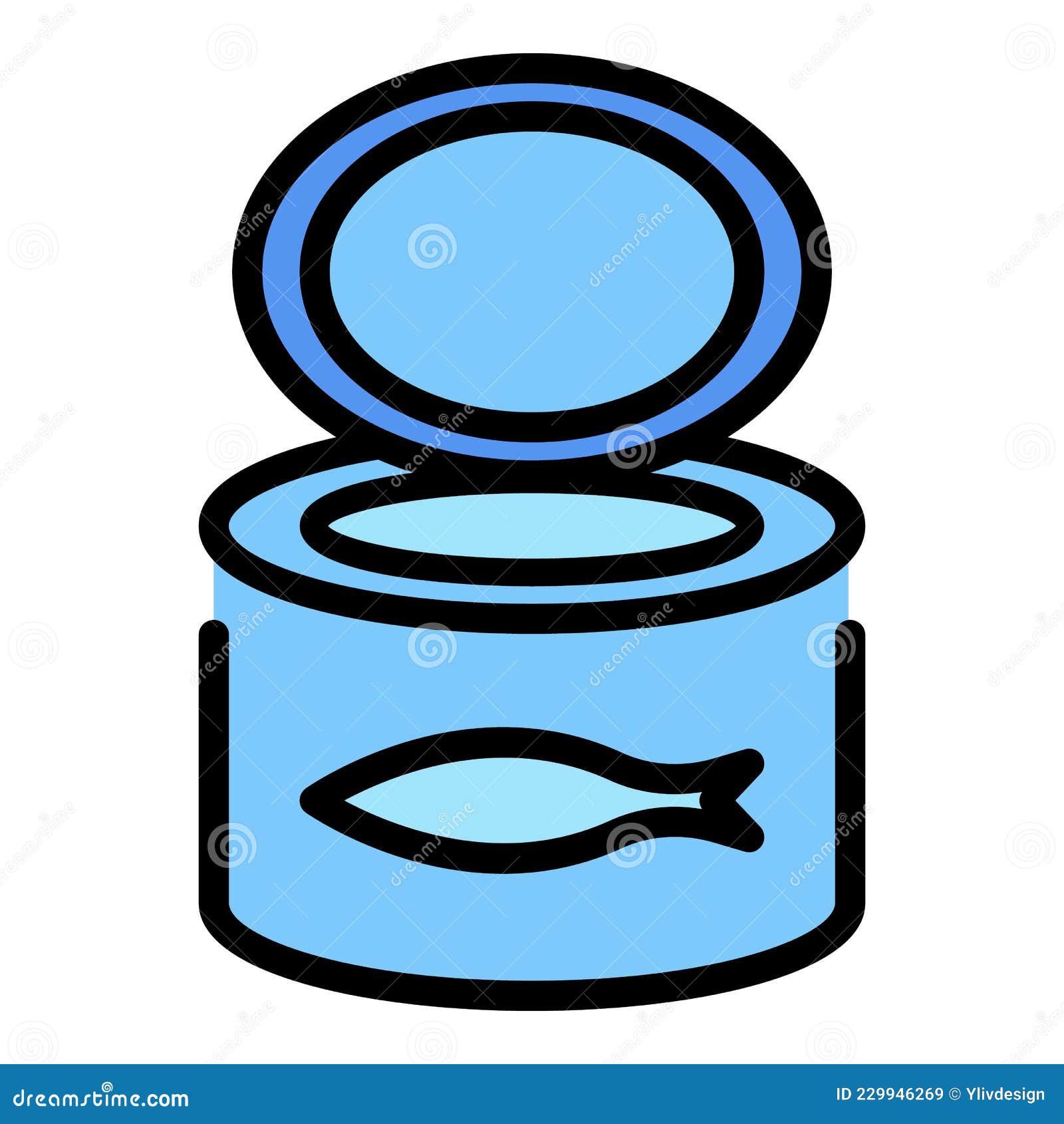 Fish Tin Can Icon Color Outline Vector Stock Vector - Illustration of ...