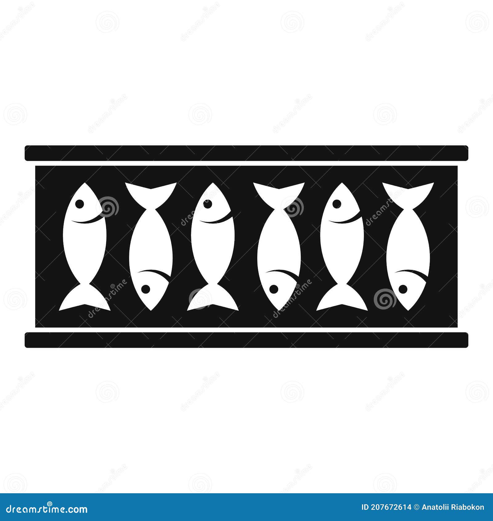 Fish Tin Can Icon, Simple Style Stock Illustration - Illustration of ...
