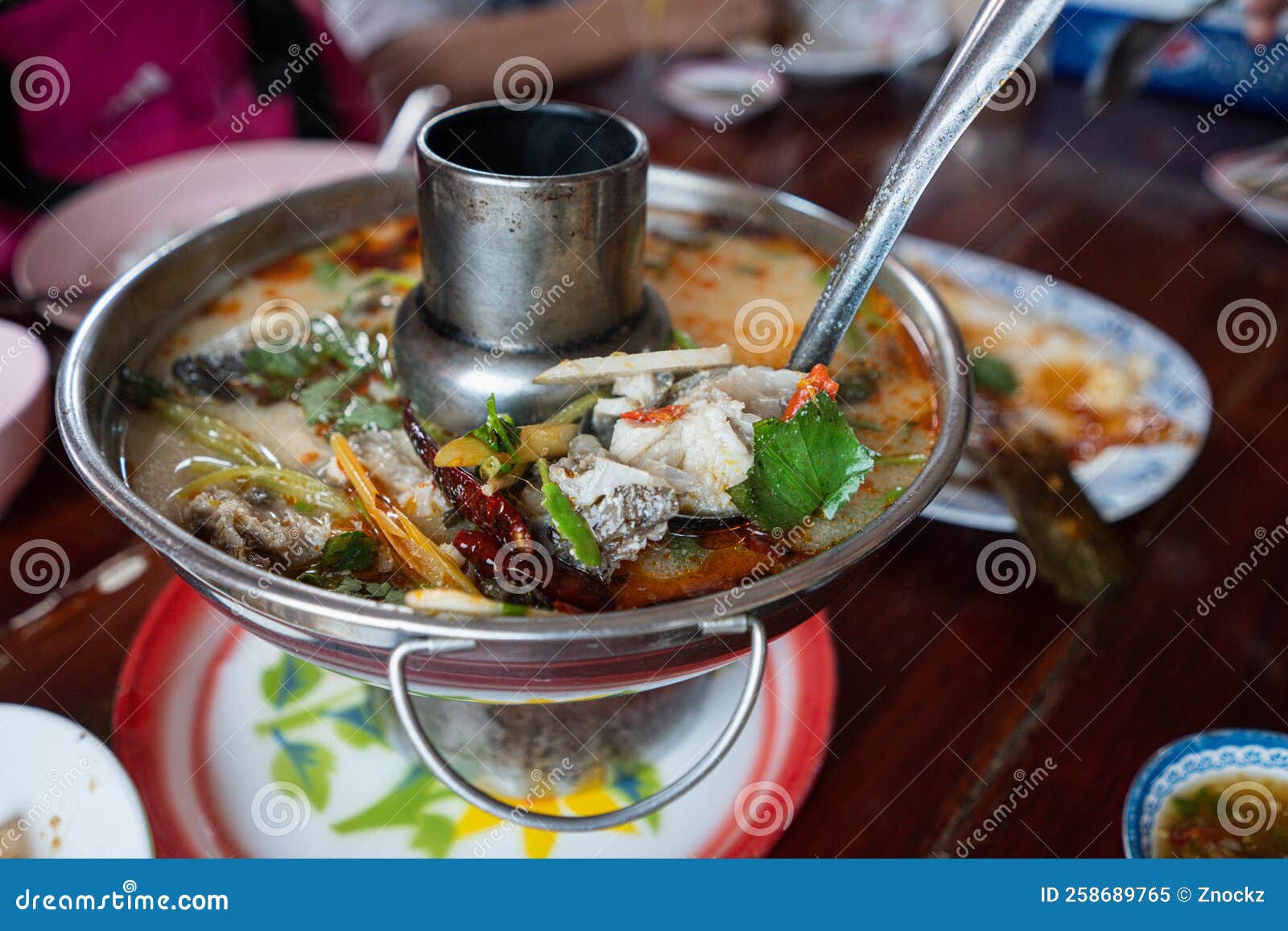 Fish Tom Yum Spicy Soup Hot Pot Stock Image - Image of gourmet, asian ...