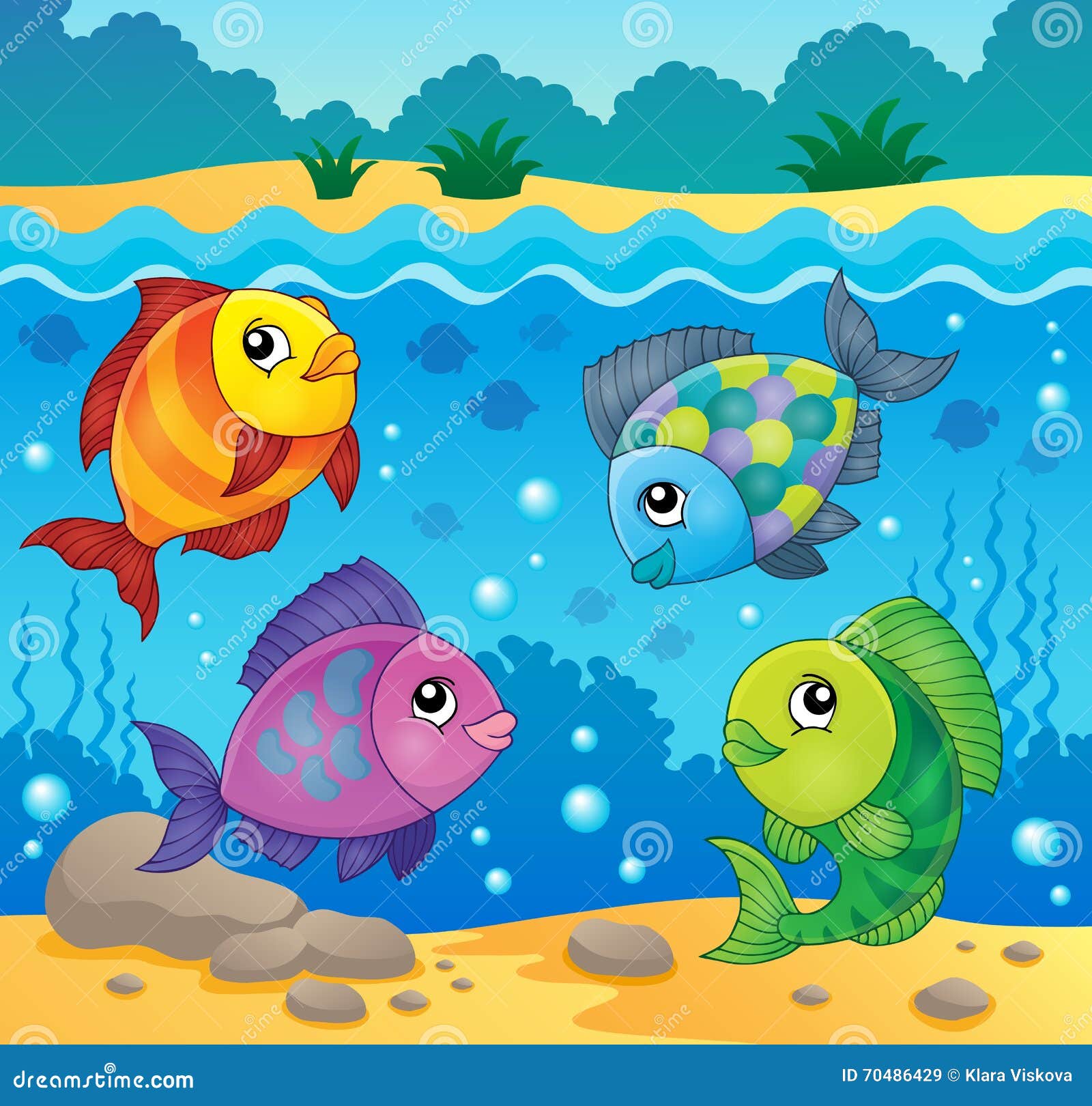 Fish topic image 4 stock vector. Illustration of cute - 70486429