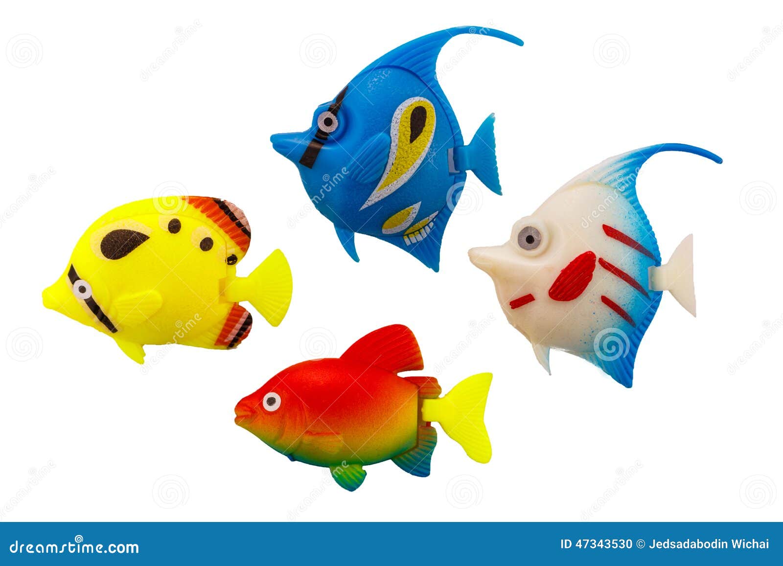 Fish Toy Plastic Colorful on Isolated Stock Photo - Image of children ...
