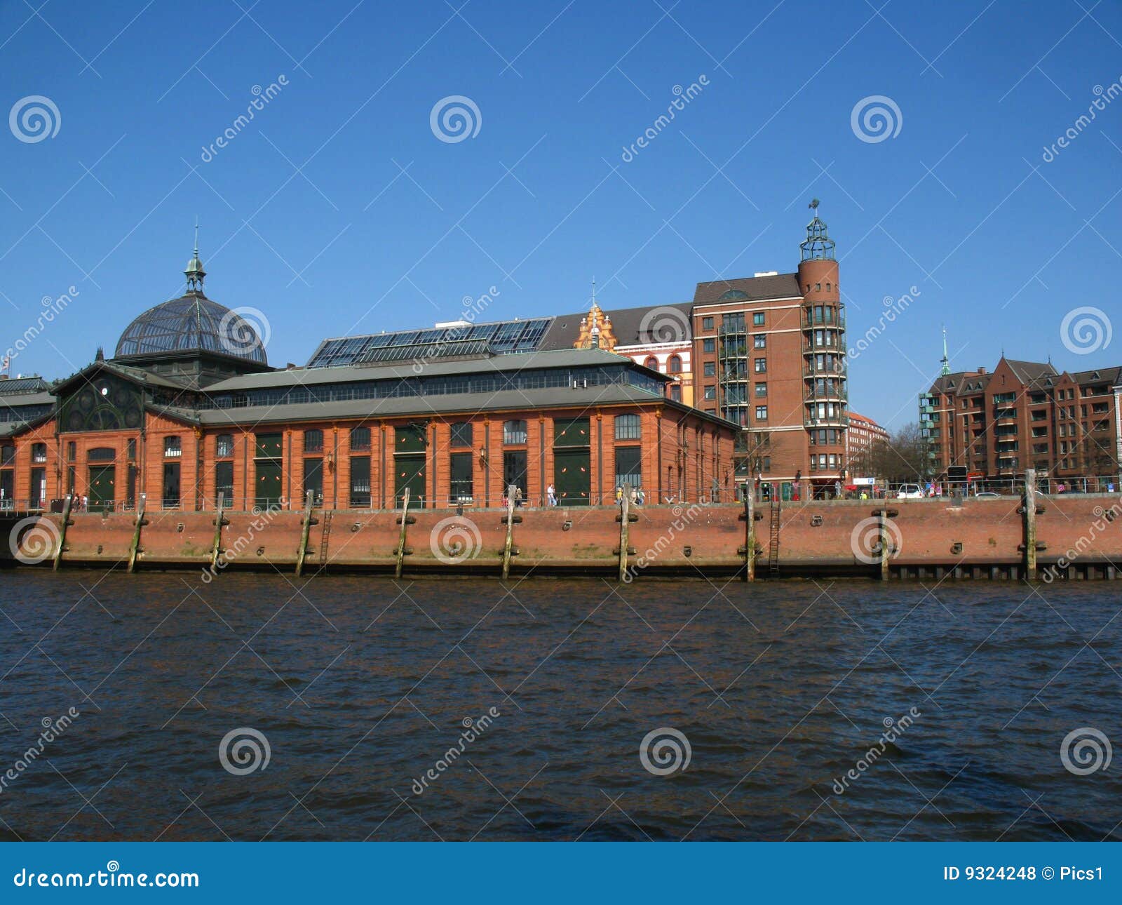 Fish trade hall stock photo. Image of brick, glass, town - 9324248