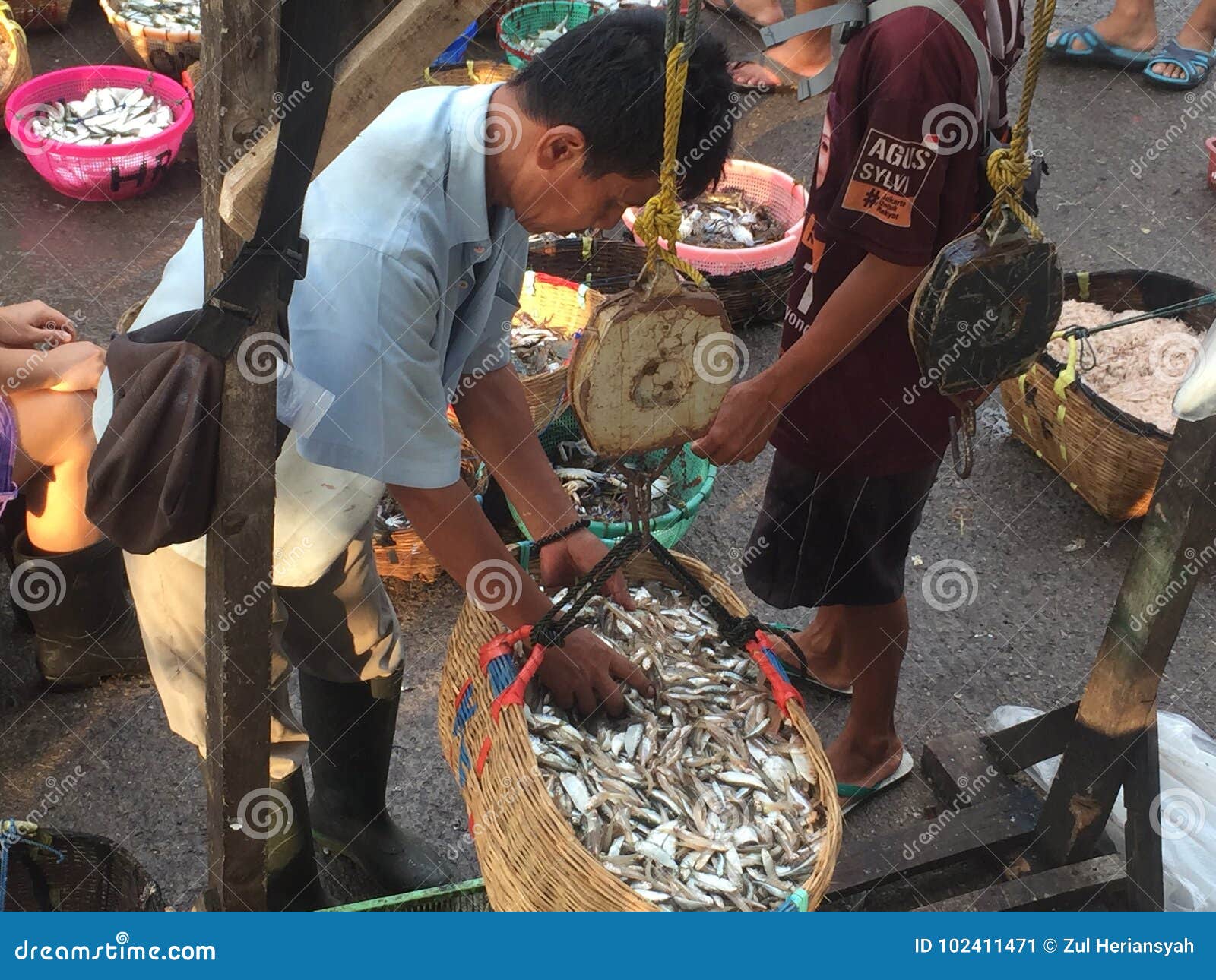 Fish trader editorial photo. Image of fish, equipment - 102411471