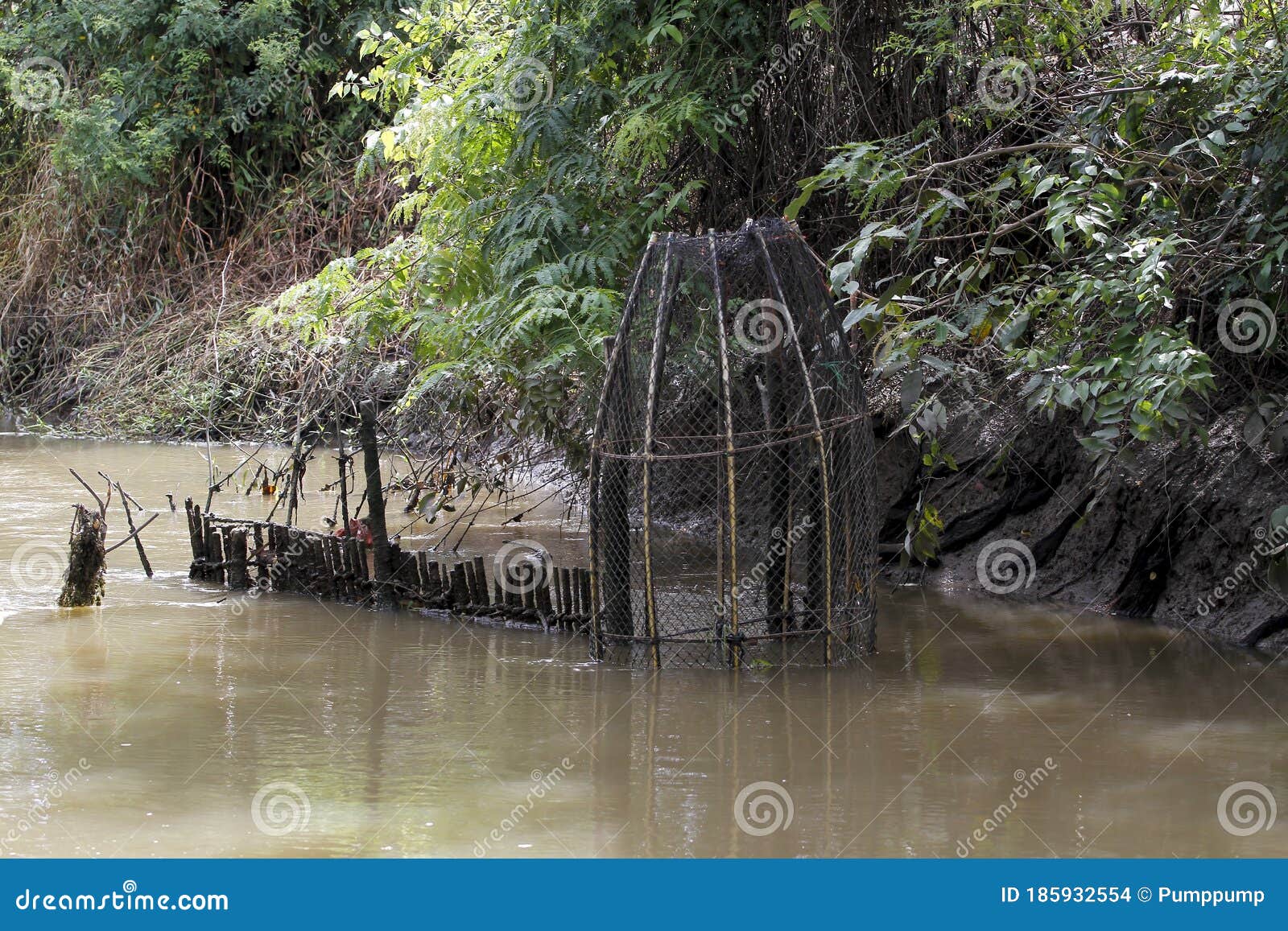 The Fish Trap is Vintage Tool for Catch Fish in the River at Thailand ...