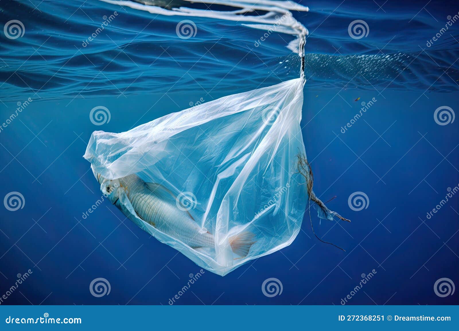 Fish Trapped in Plastic Trash. Plastic Pollution in Ocean Environmental ...