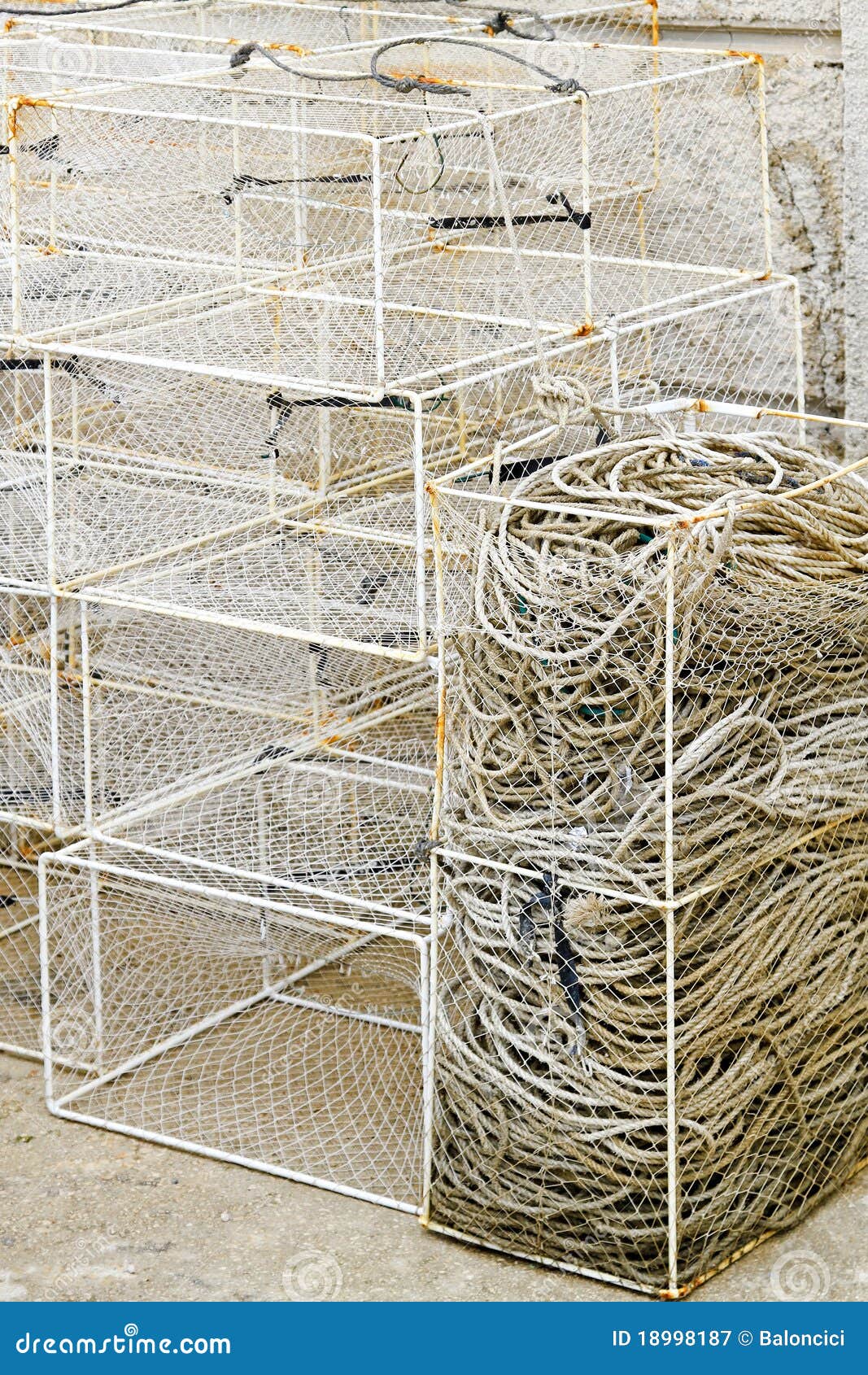 Fish traps stock image. Image of bunch, mesh, equipment - 18998187