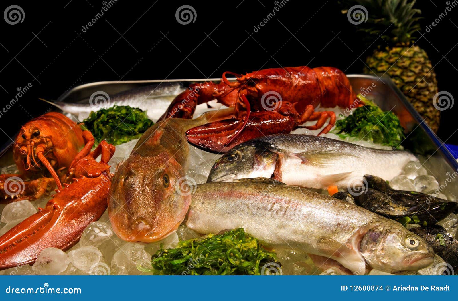 Fish tray stock photo. Image of fresh, healthy, shrimp - 12680874