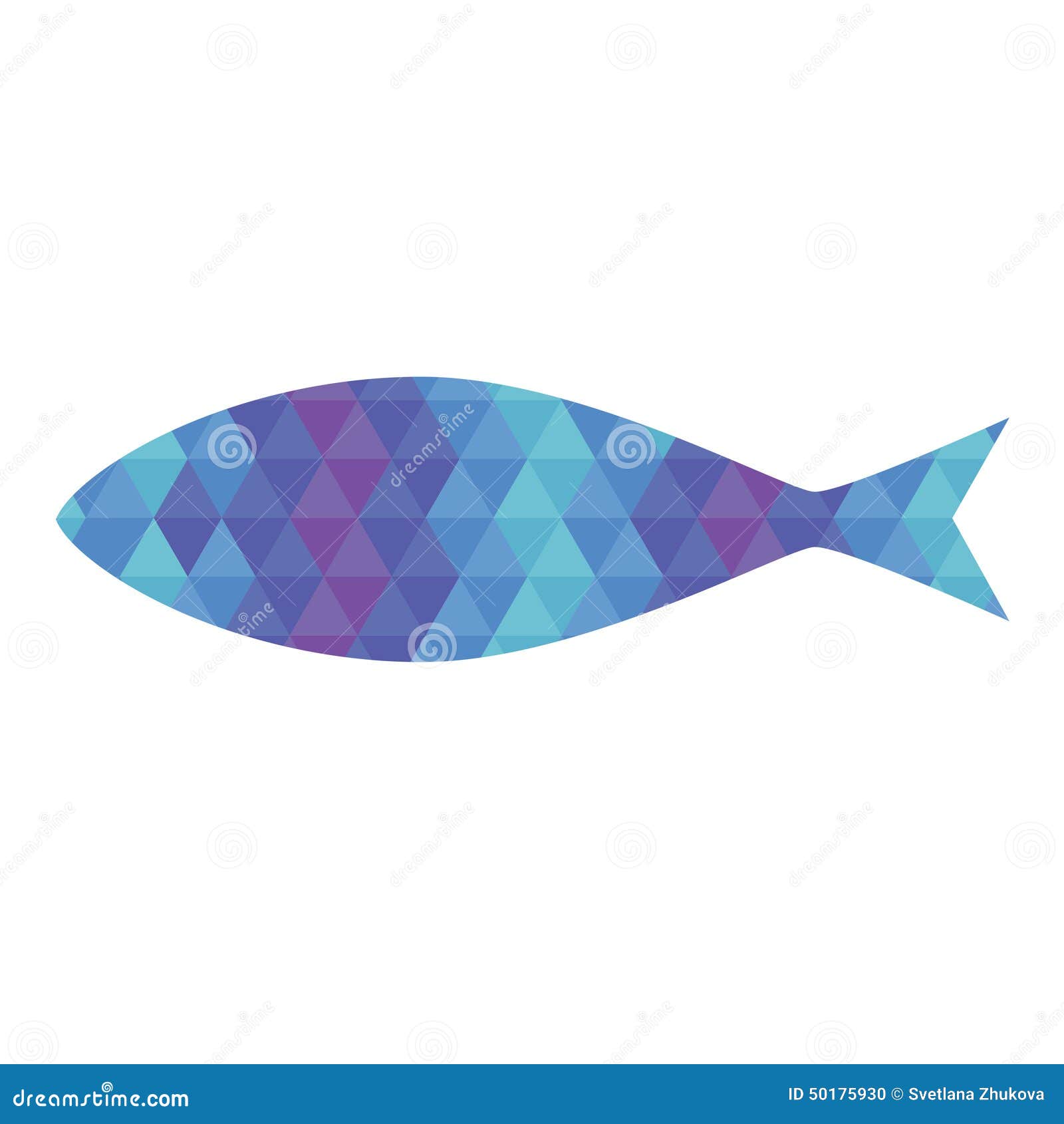 Fish with triangle pattern stock vector. Illustration of blue - 50175930