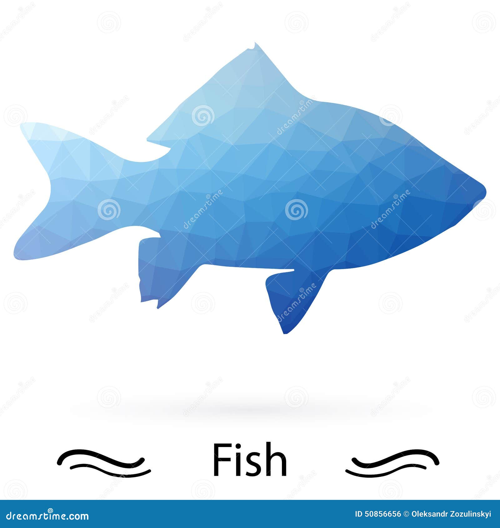 Fish with Triangles of Different Colors. Raster Stock Illustration ...