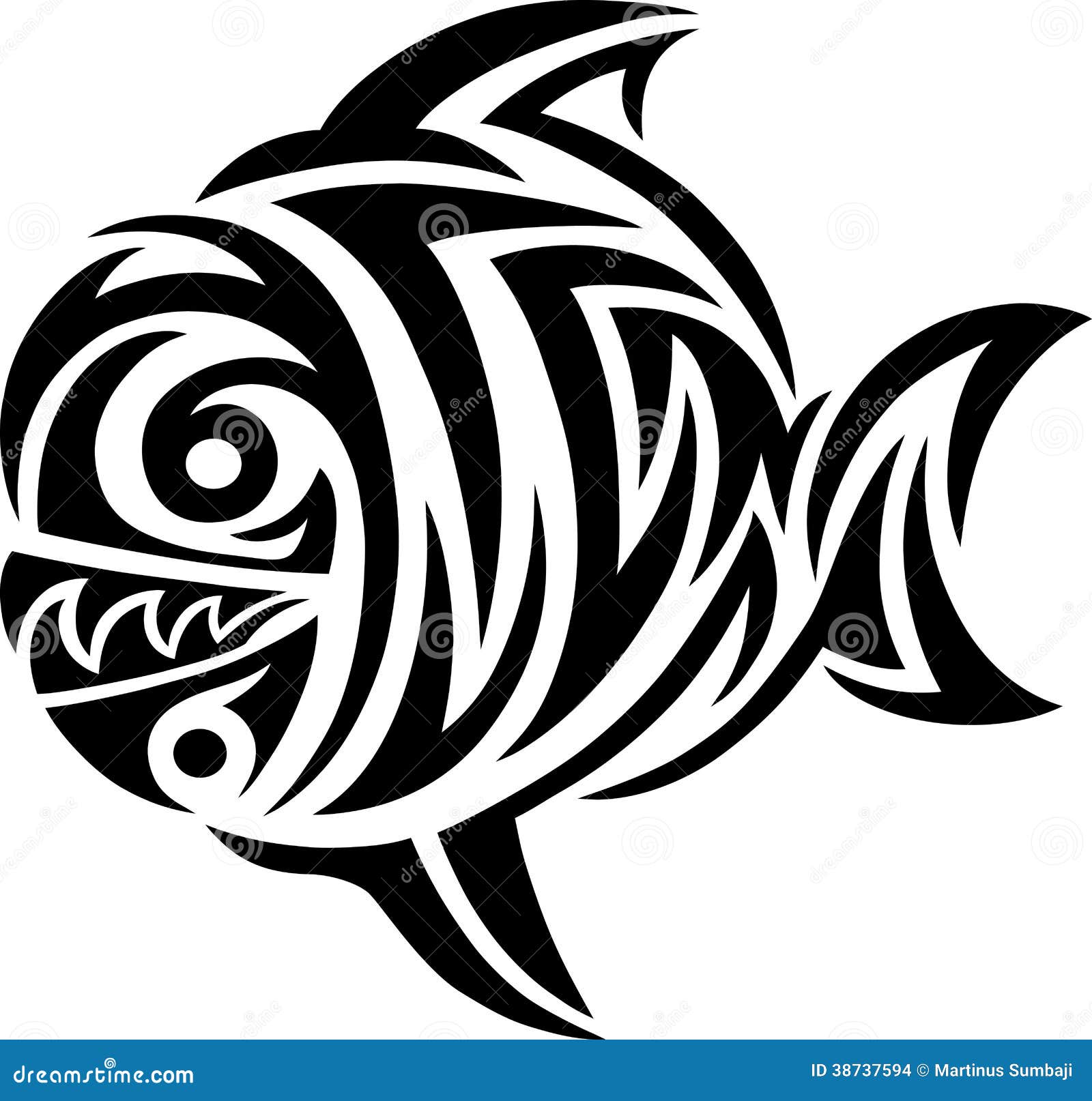 Fish tribal stock vector. Illustration of beauty, tribal - 38737594
