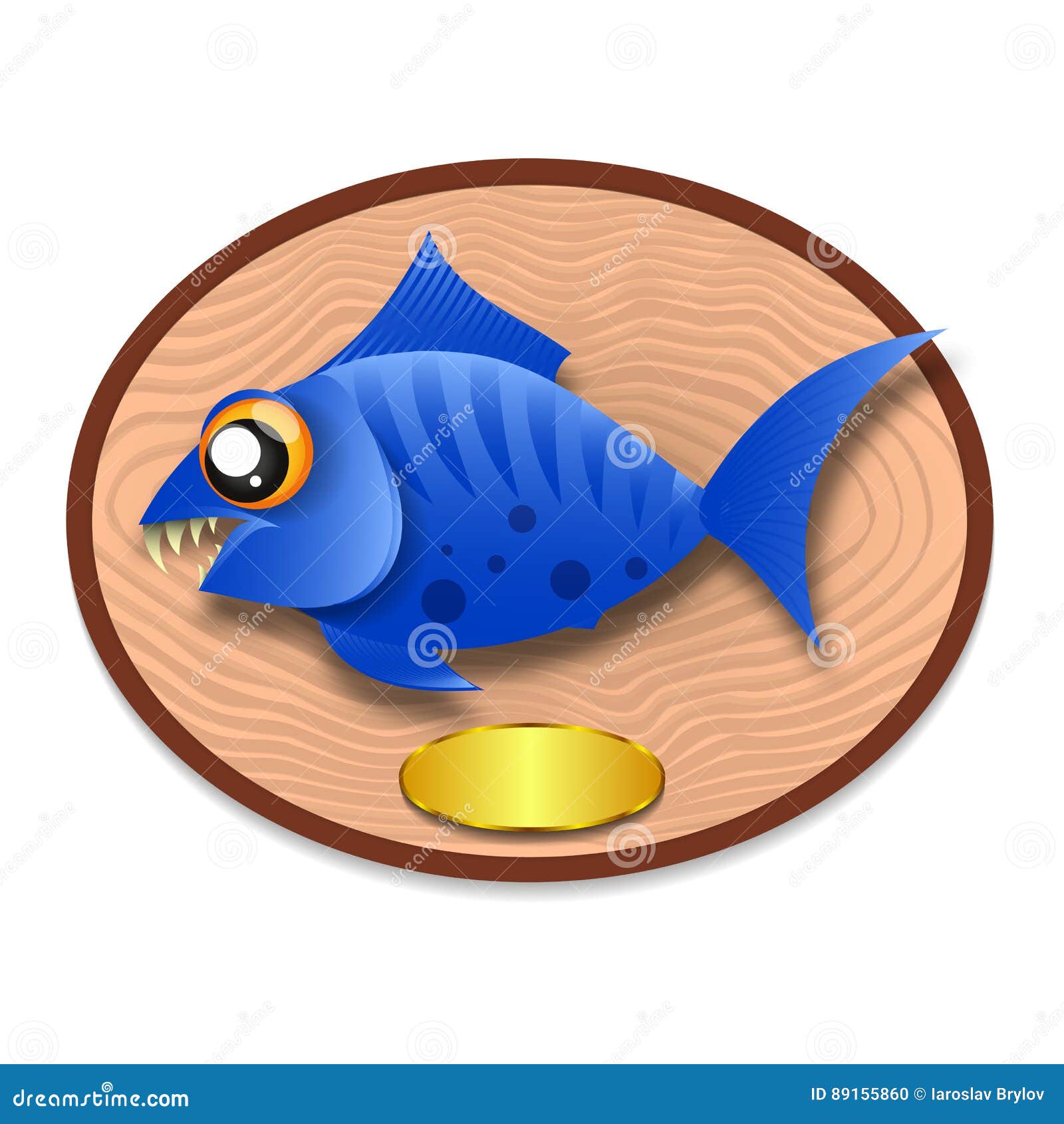 Fish Trophy Hanging on the Board. Stock Vector - Illustration of ...