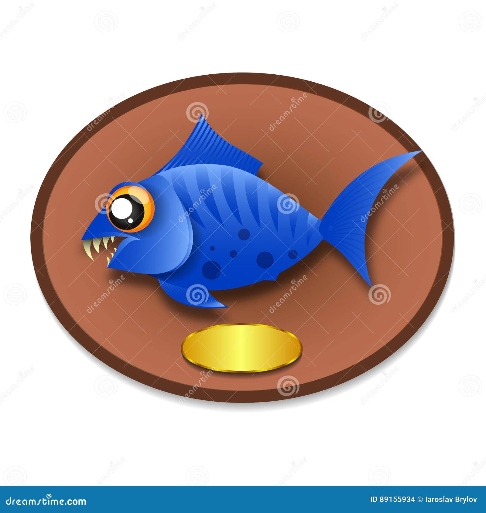 Fish Trophy Hanging on the Board. Stock Vector - Illustration of vector ...
