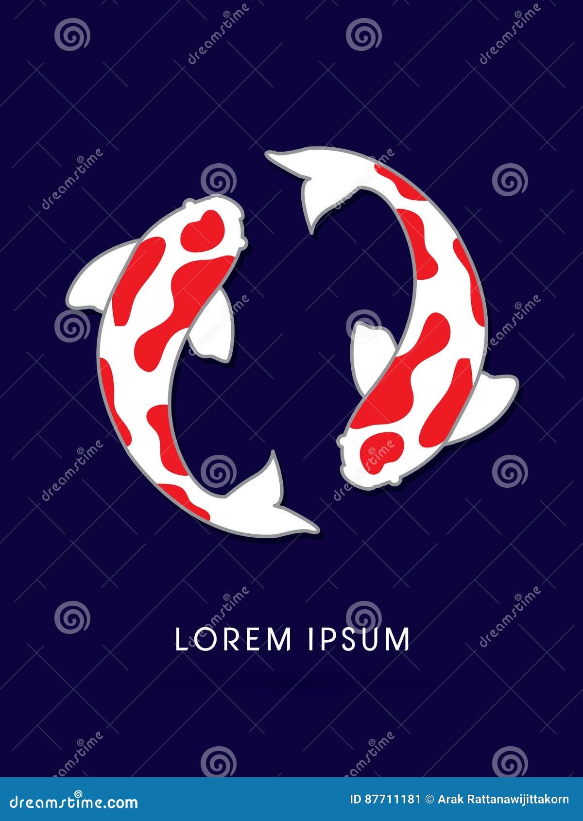 2 fish, twin fish stock vector. Illustration of graphic - 87711181