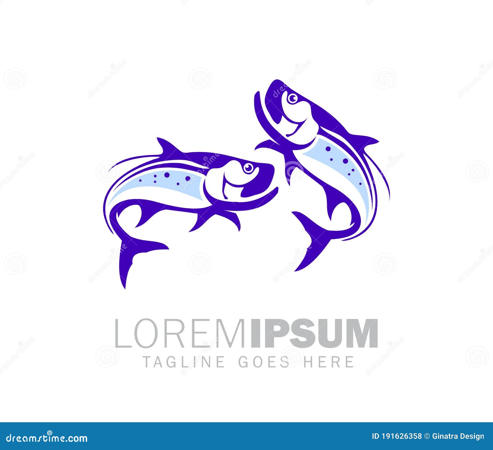 Fish twin logo sign stock vector. Illustration of concept - 191626358