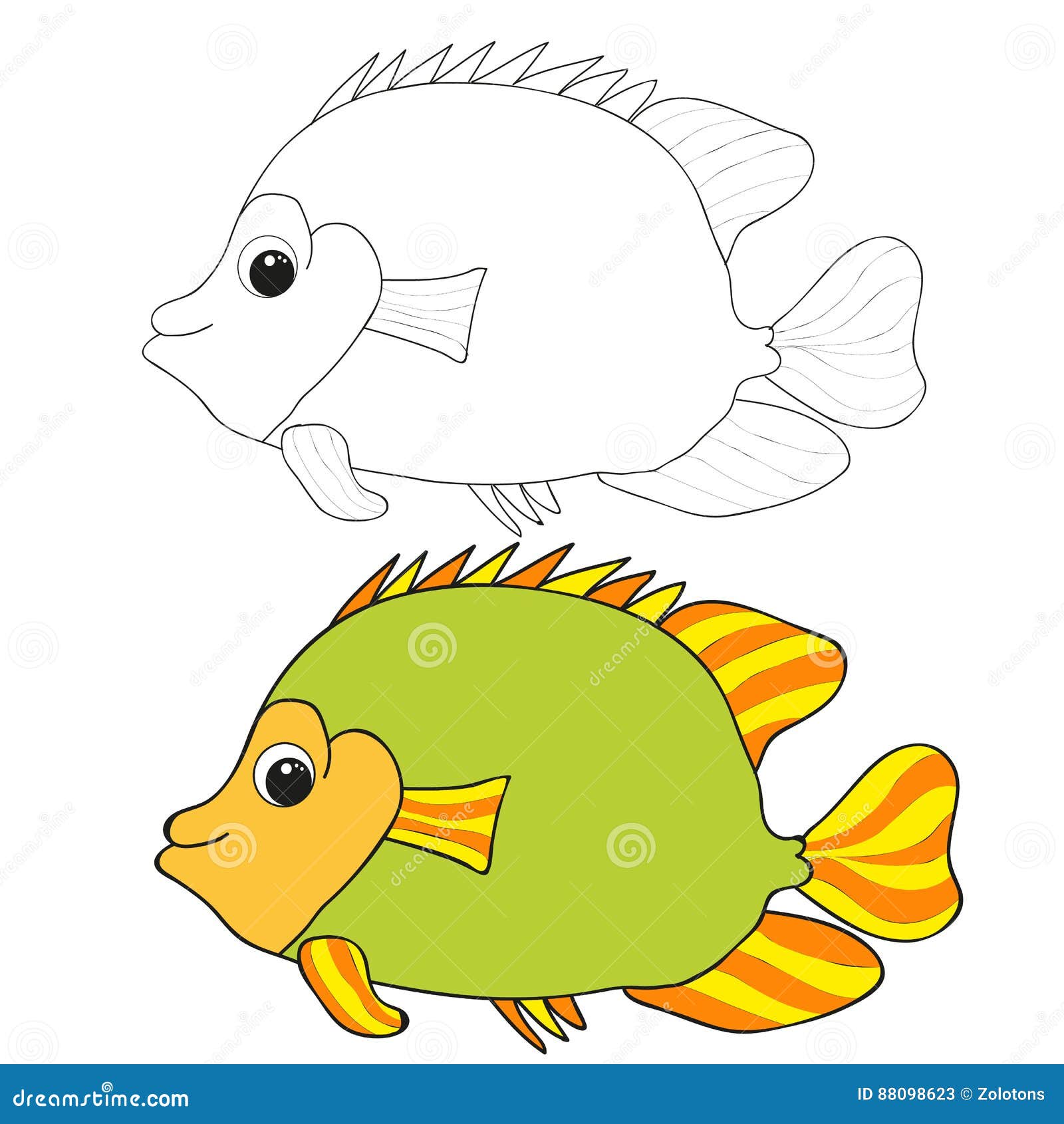 Fish two individuals stock illustration. Illustration of water - 88098623