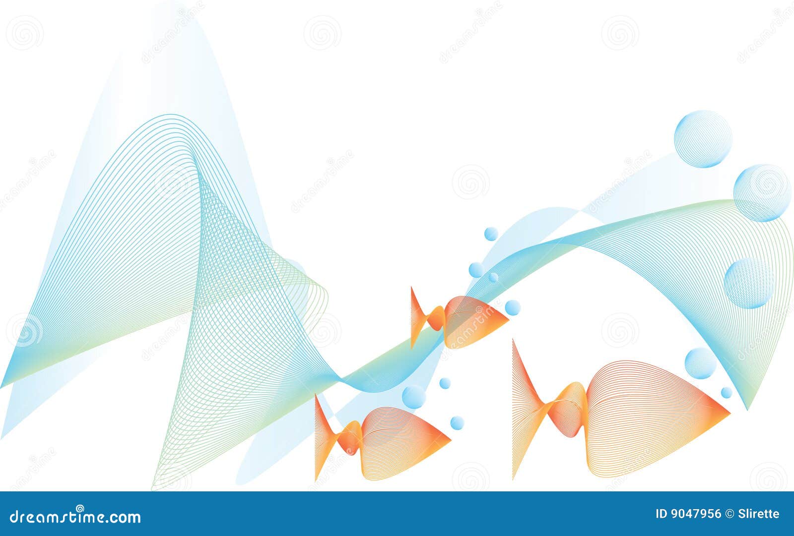 Fish Under Water with Bubbles Stock Vector - Illustration of lonely ...