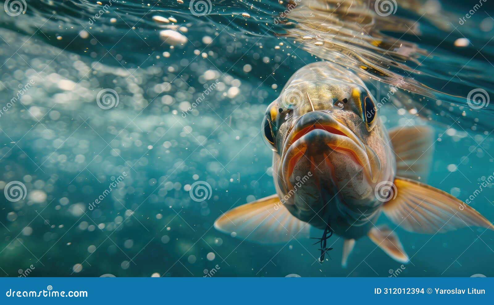 The Fish Underwater Look at Camera Stock Photo - Image of seafood, life ...