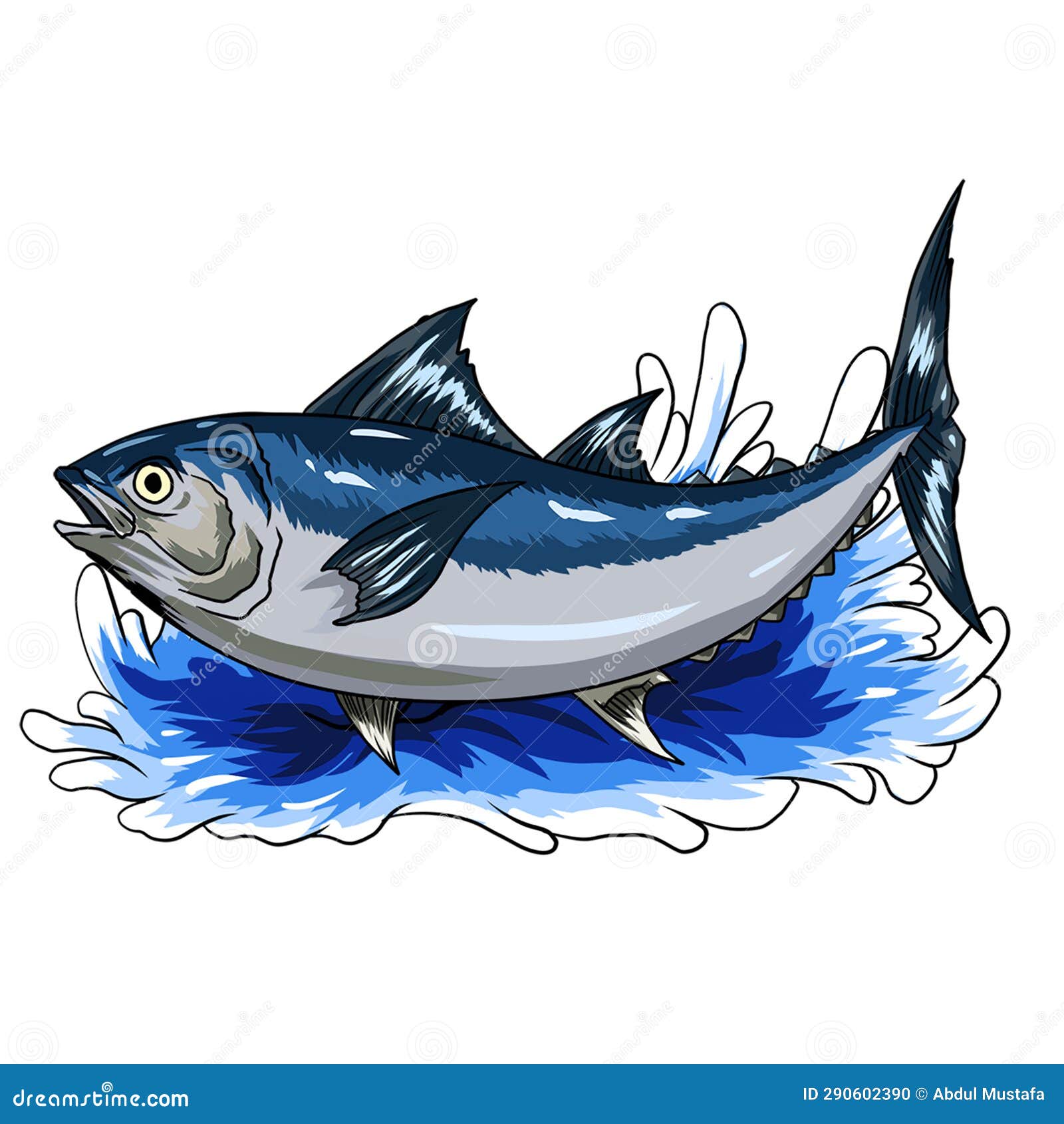 Fish Vector with Doodle Style and White Background Stock Illustration ...