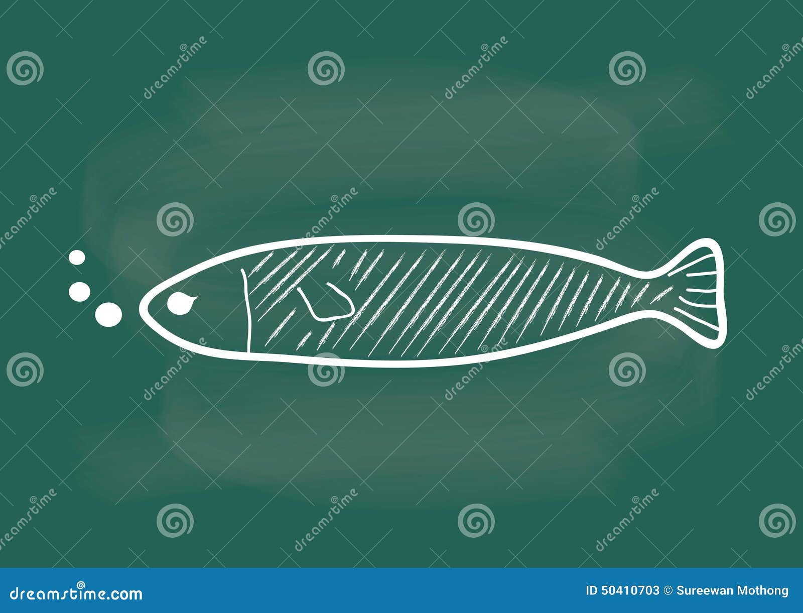 Fish, Vector of Fish Drawing on Blackboard Chalk Stock Vector ...