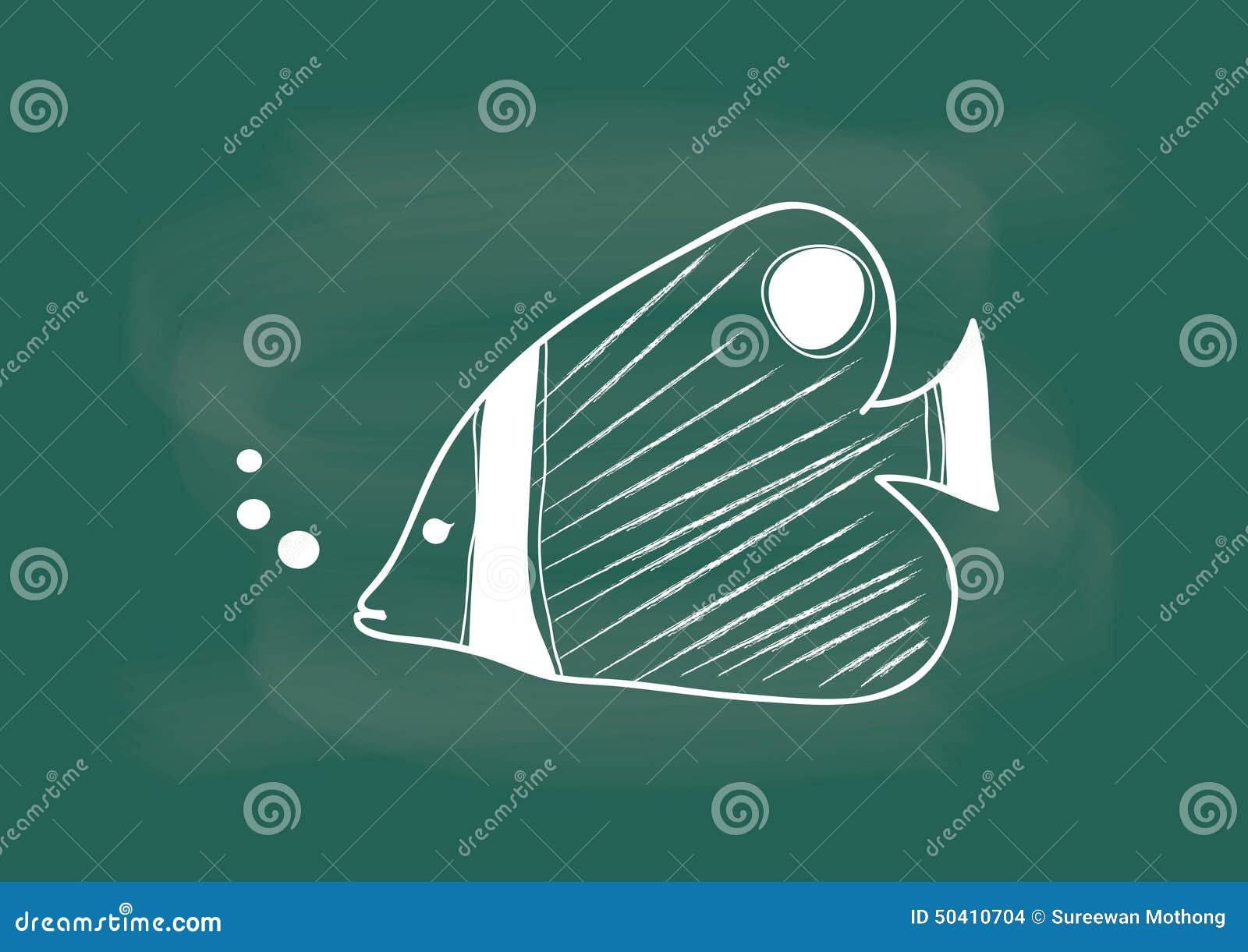 Fish, Vector of Fish Drawing on Blackboard Chalk Stock Vector ...
