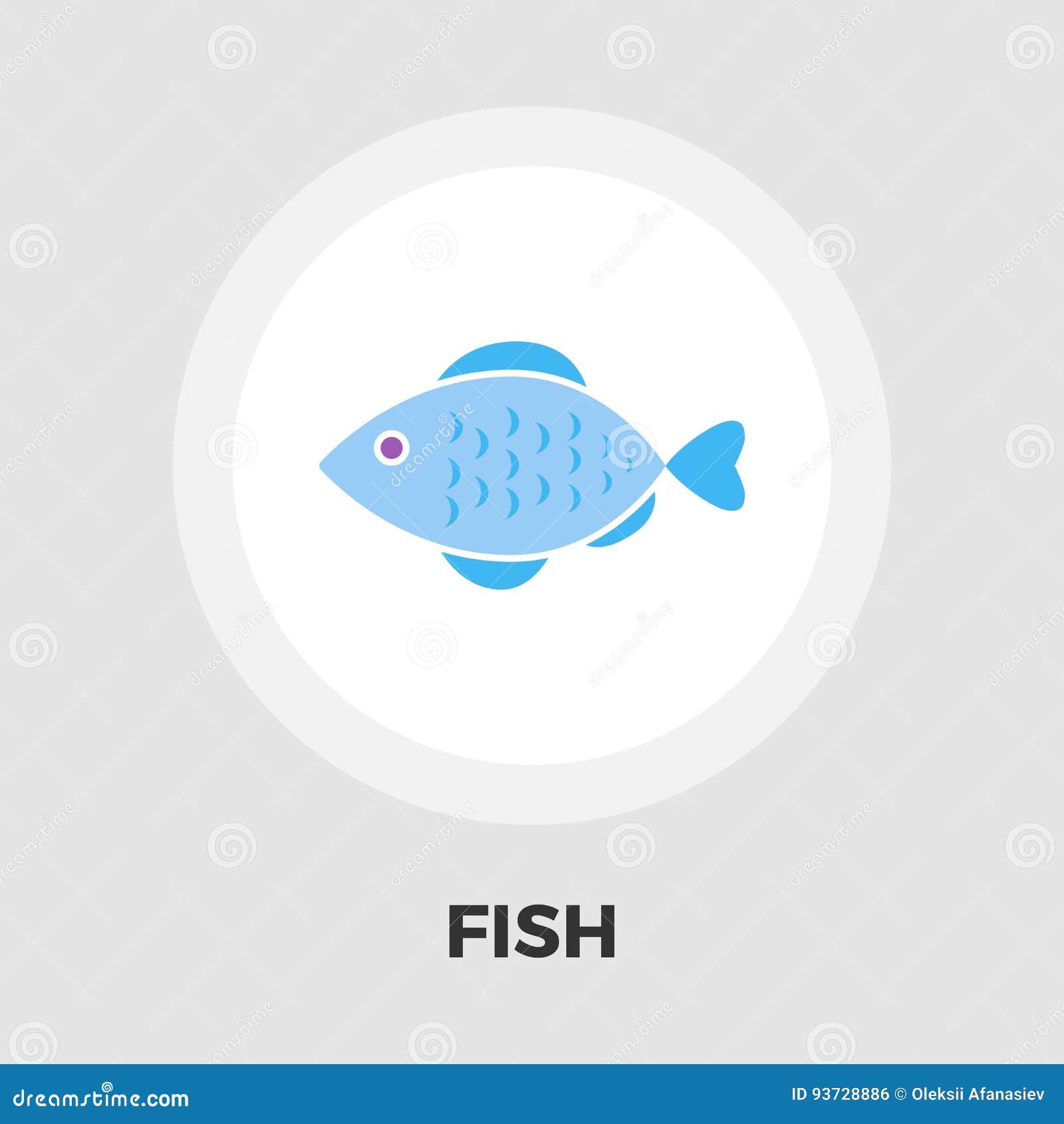 Fish vector flat icon stock vector. Illustration of symbol - 93728886