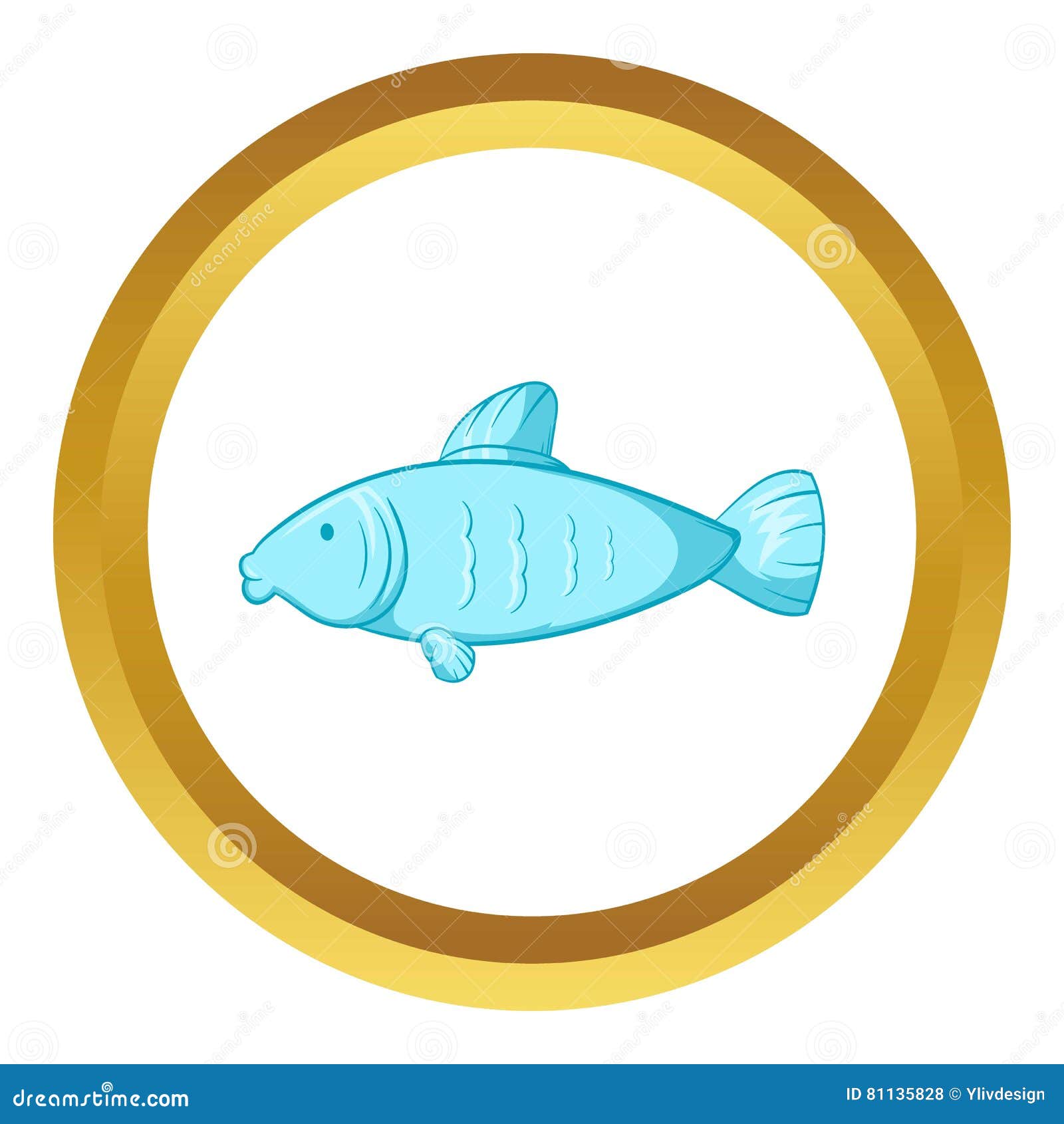 Fish vector icon stock vector. Illustration of fish, freshwater - 81135828