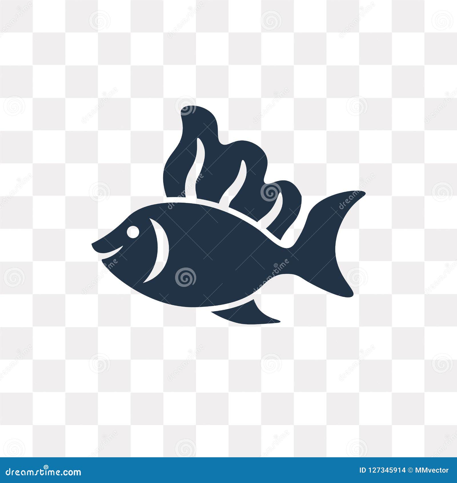 Fish Vector Icon Isolated on Transparent Background, Fish Trans Stock ...