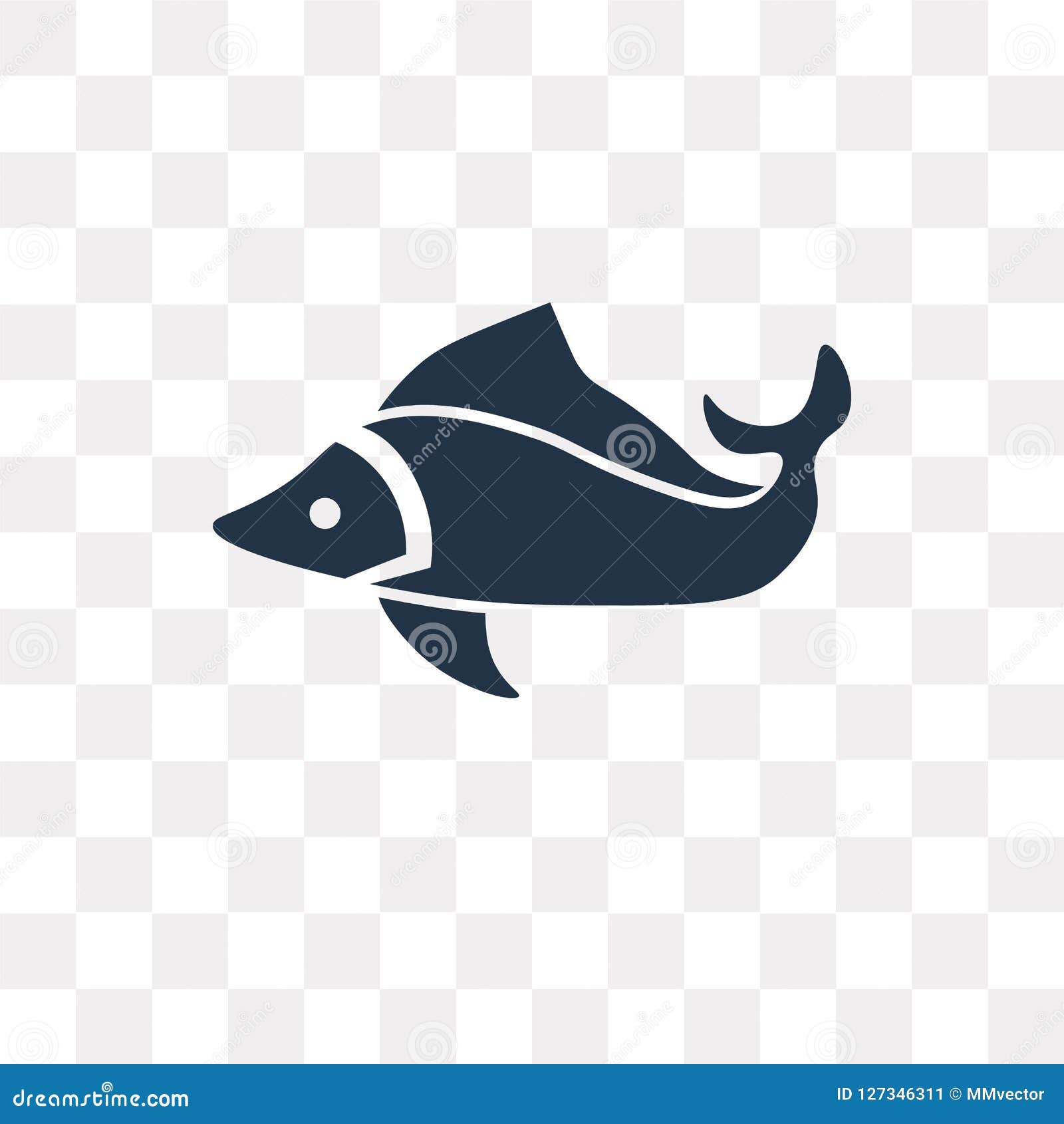 Fish Vector Icon Isolated on Transparent Background, Fish Trans Stock ...