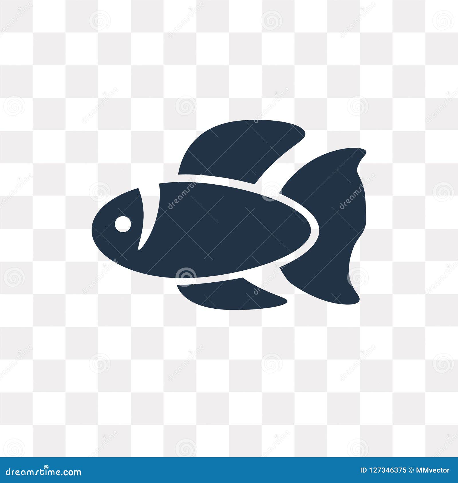 Fish Vector Icon Isolated on Transparent Background, Fish Trans Stock ...
