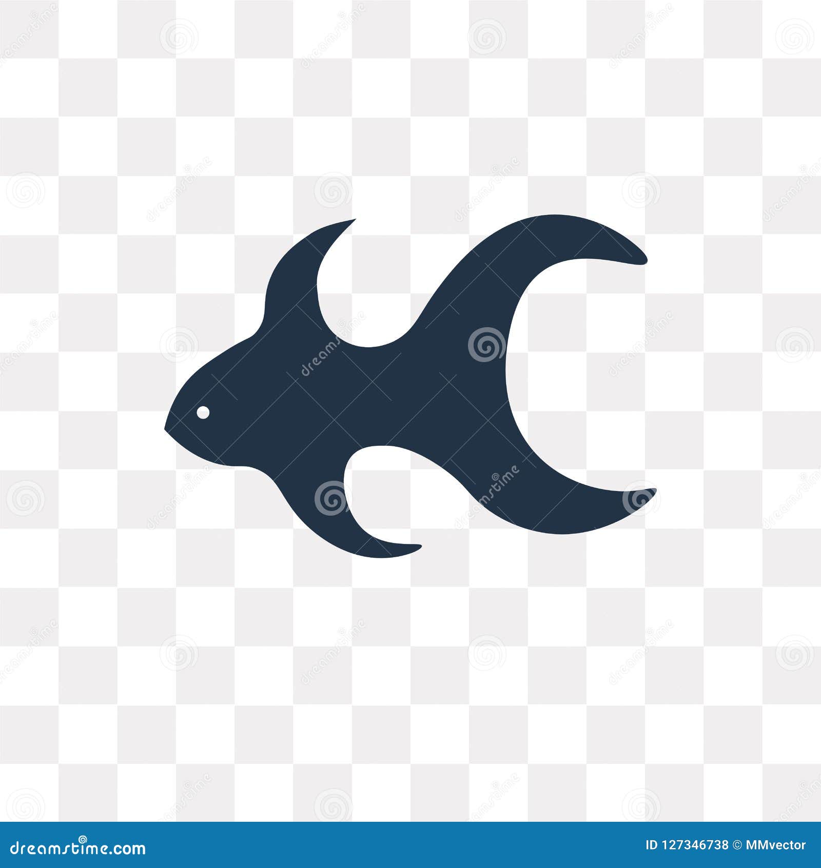 Fish Vector Icon Isolated on Transparent Background, Fish Trans Stock ...