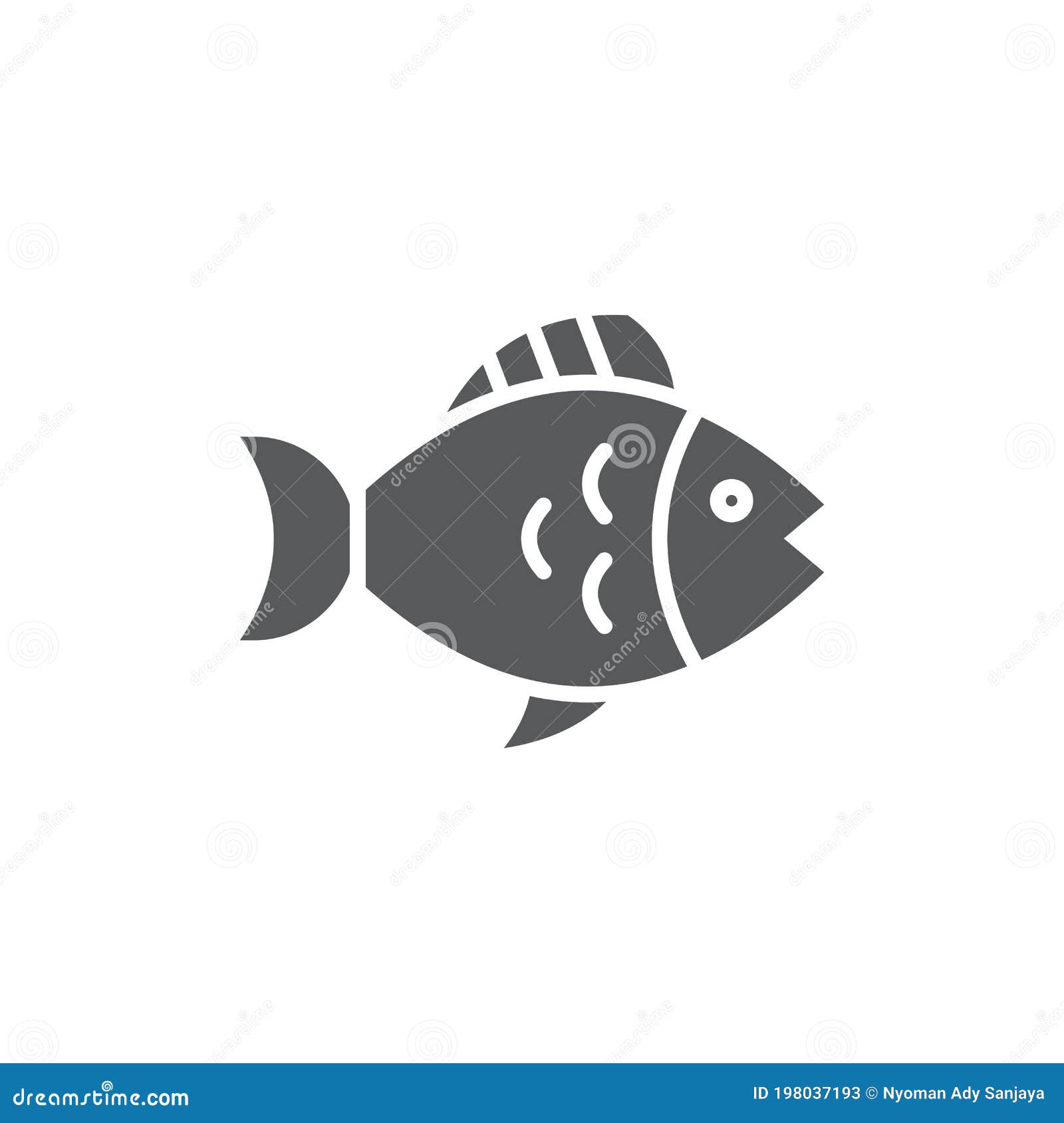 Fish Vector Icon Symbol Animal Isolated on White Background Stock ...