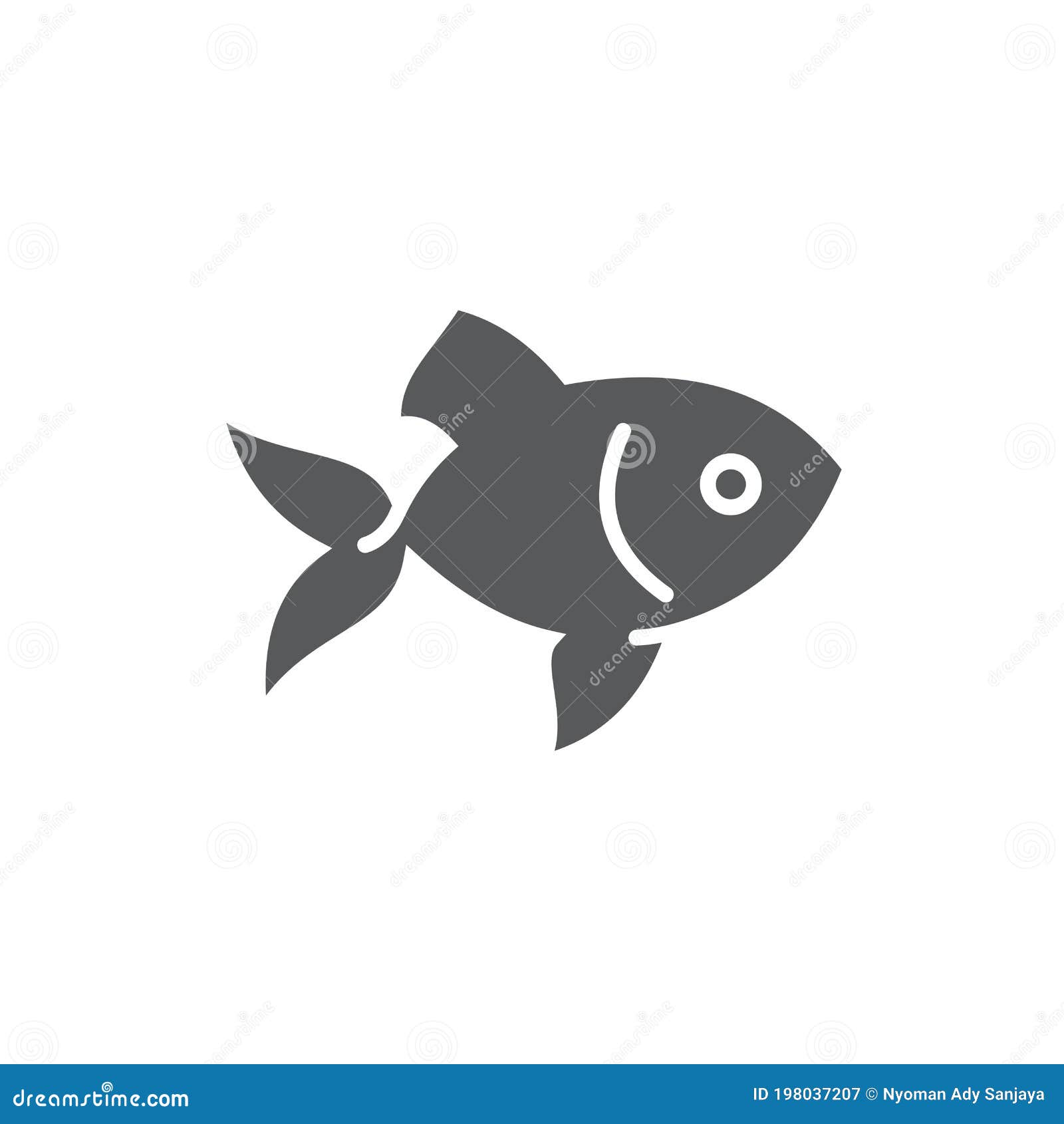Fish Vector Icon Symbol Animal Isolated on White Background Stock ...