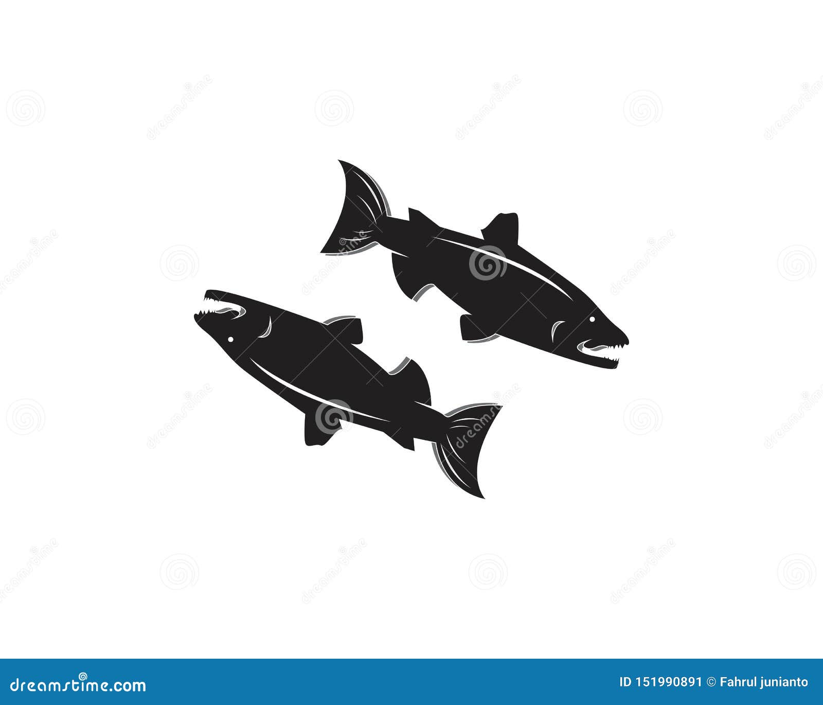 Fish Vector Silhouette Template Salmon Stock Vector - Illustration of ...