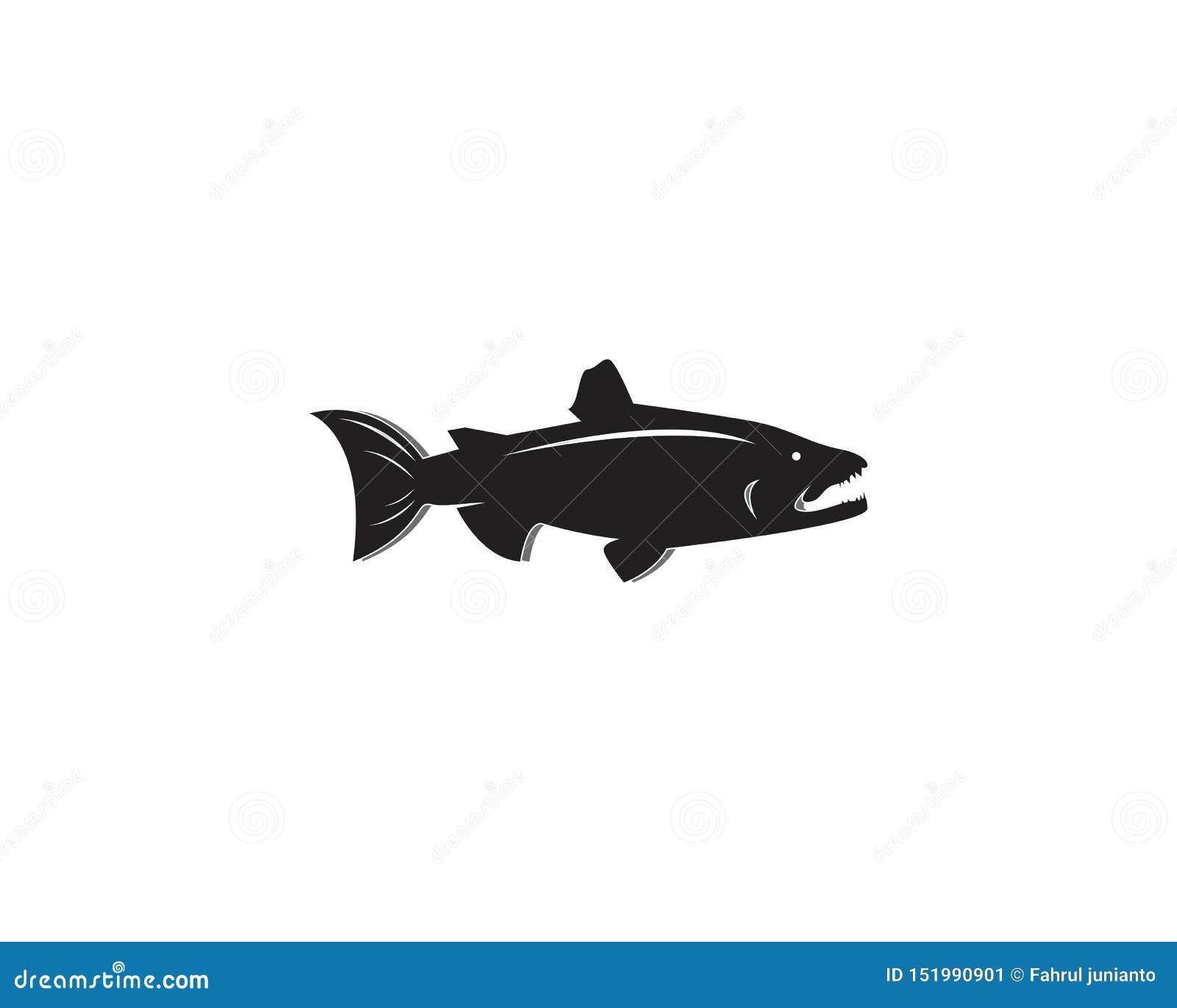 Fish Vector Silhouette Template Salmon Stock Vector - Illustration of ...