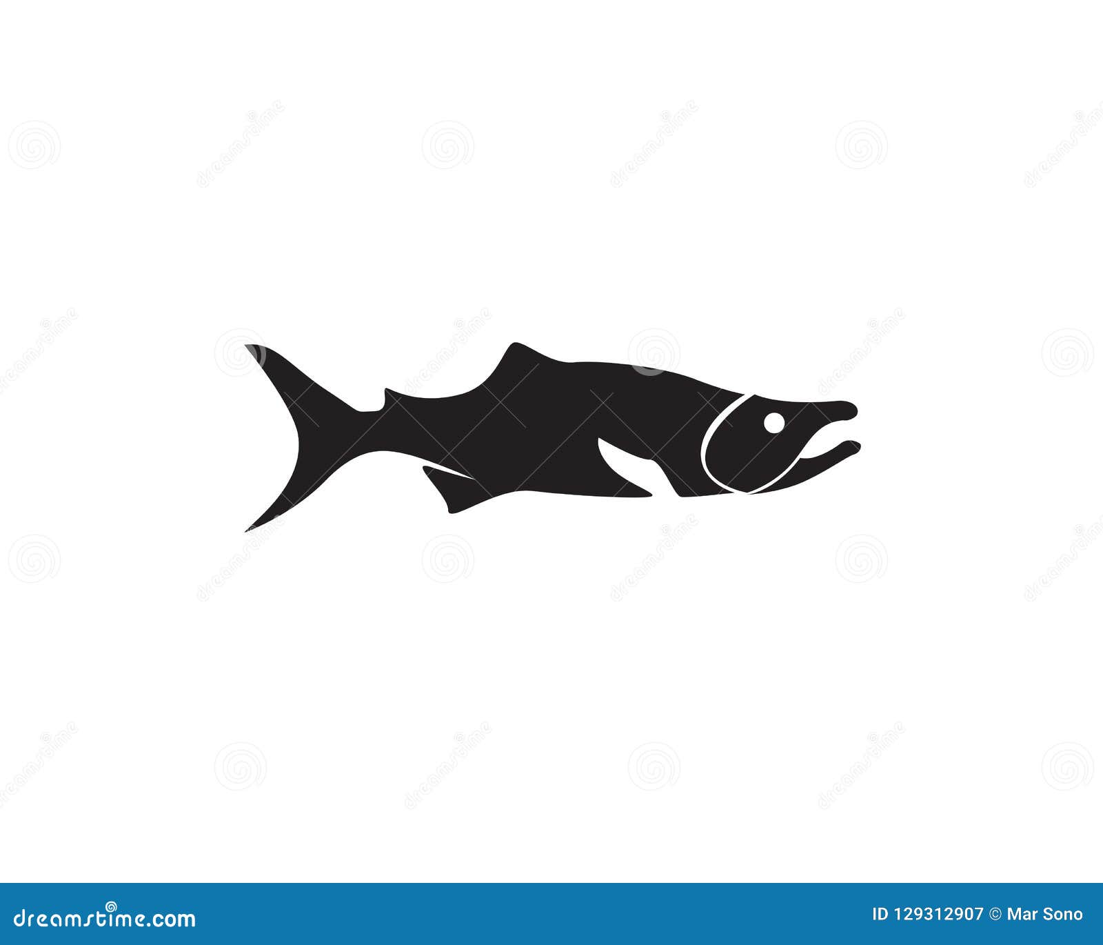 Fish Vector Silhouette Template Salmon Black Stock Vector ...