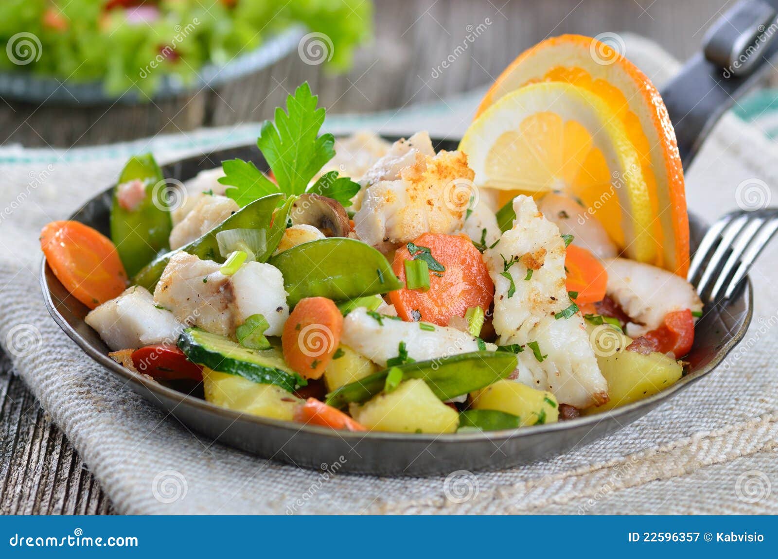 Fish and vegetable stock image. Image of drabbet, iron - 22596357