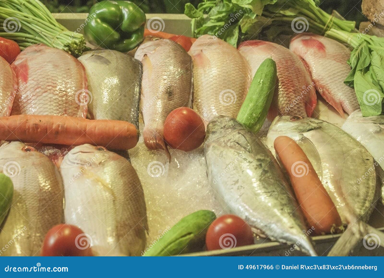 Fish and vegetable stock photo. Image of fresh, trout - 49617966
