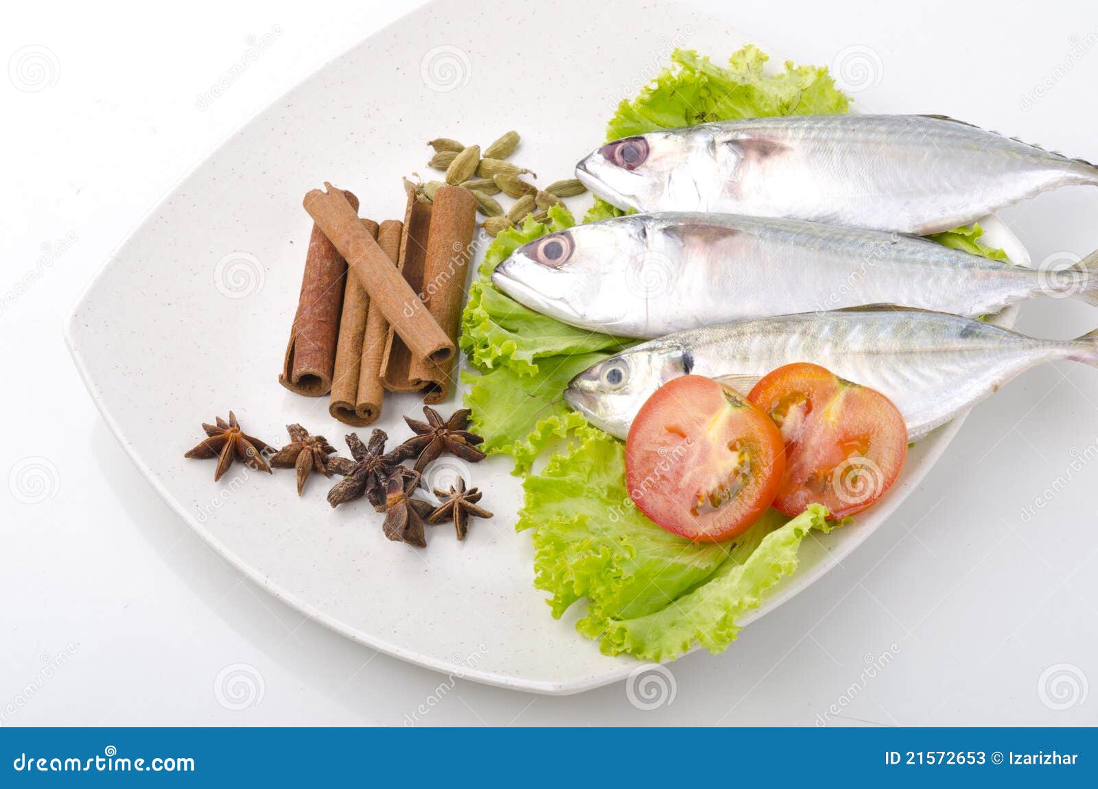 Fish, vegetable and spices stock image. Image of fresh - 21572653