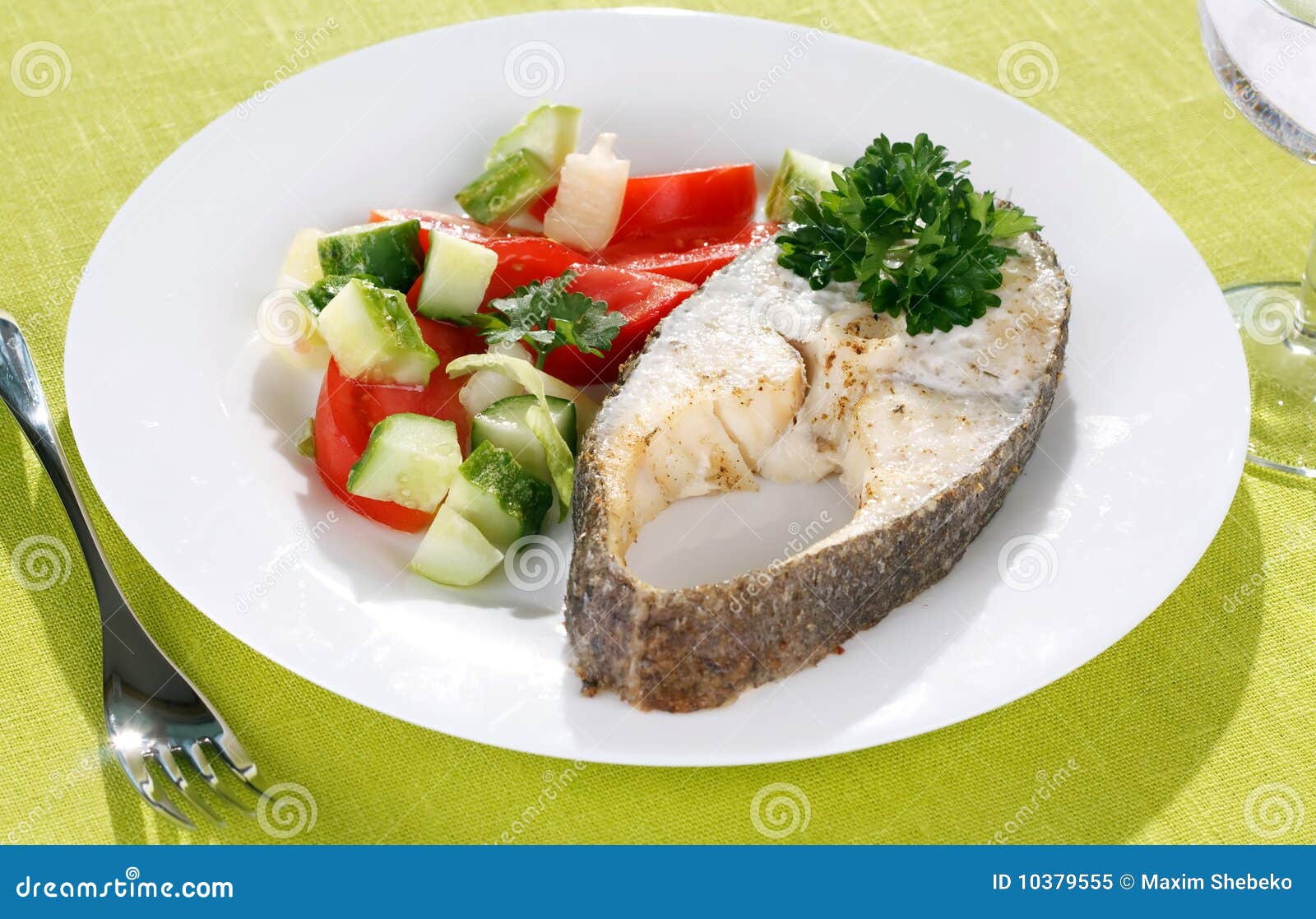 Fish with vegetables stock image. Image of fish, omega - 10379555