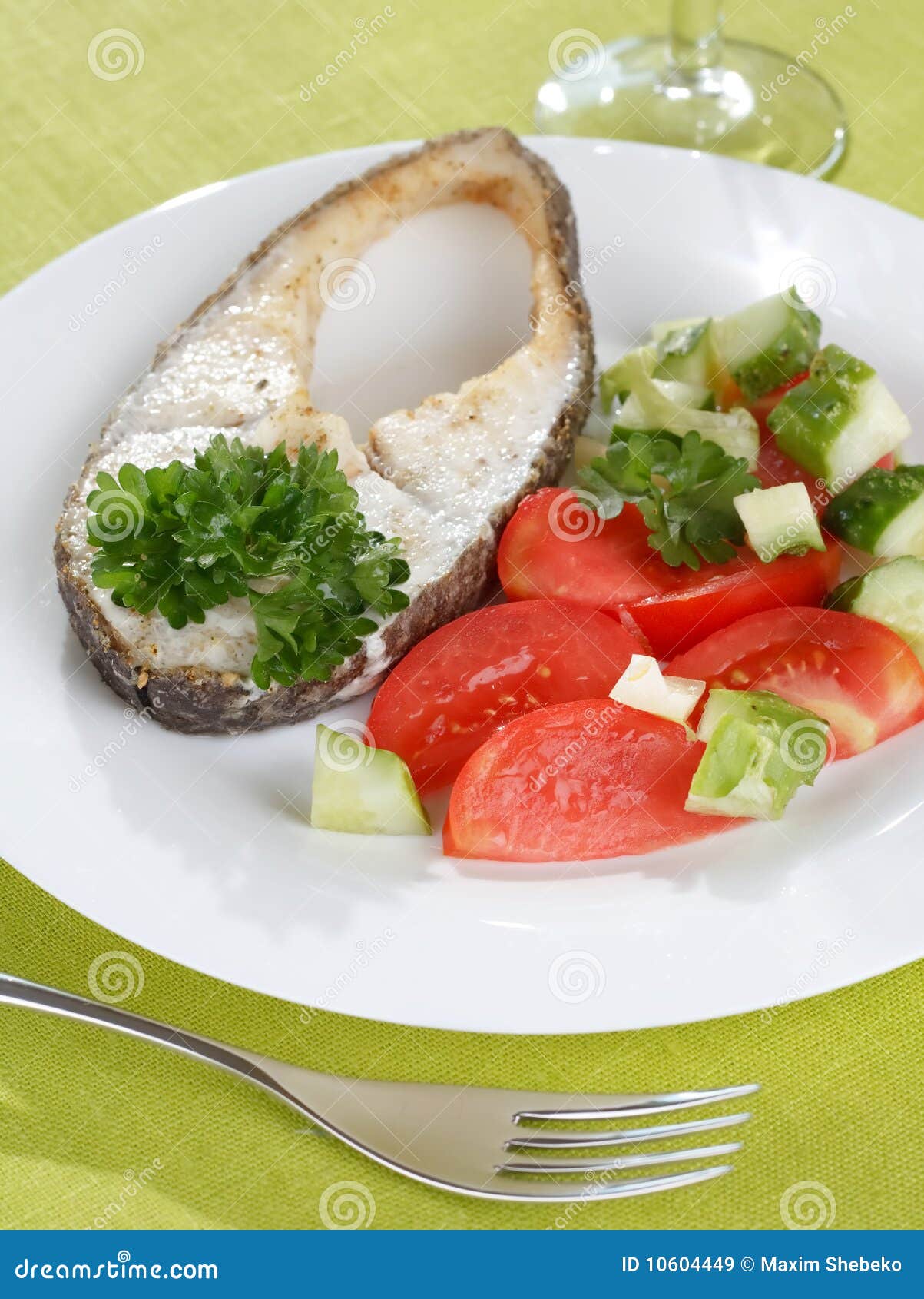 Fish with vegetables stock image. Image of dining, dish - 10604449